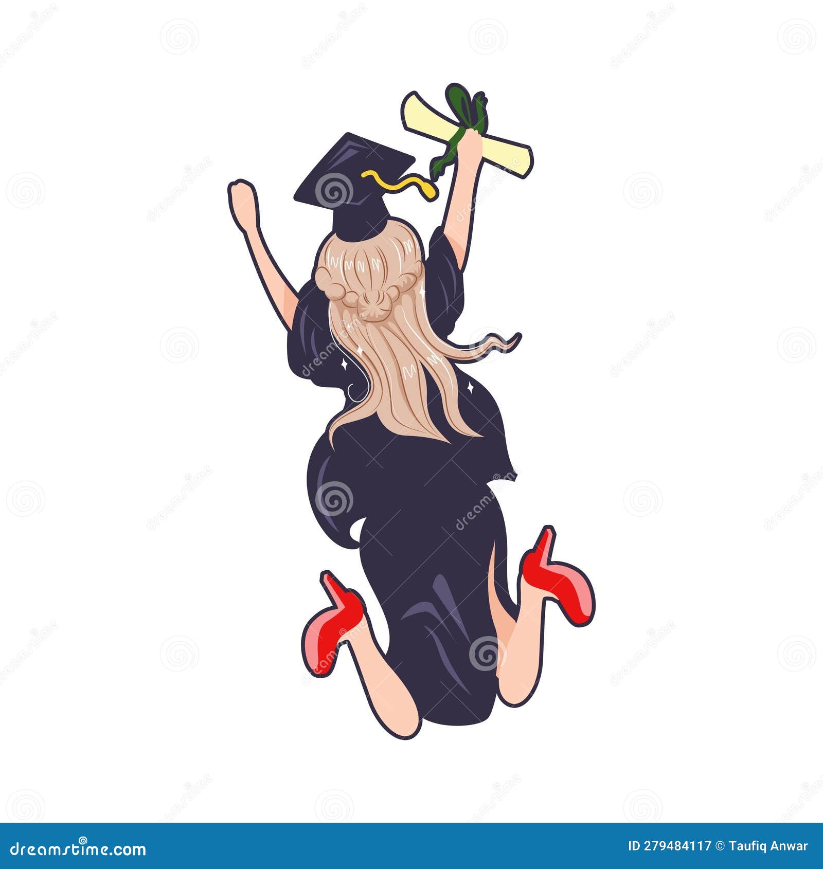 Graduated Girl Vector Illustration Design Stock Vector - Illustration ...