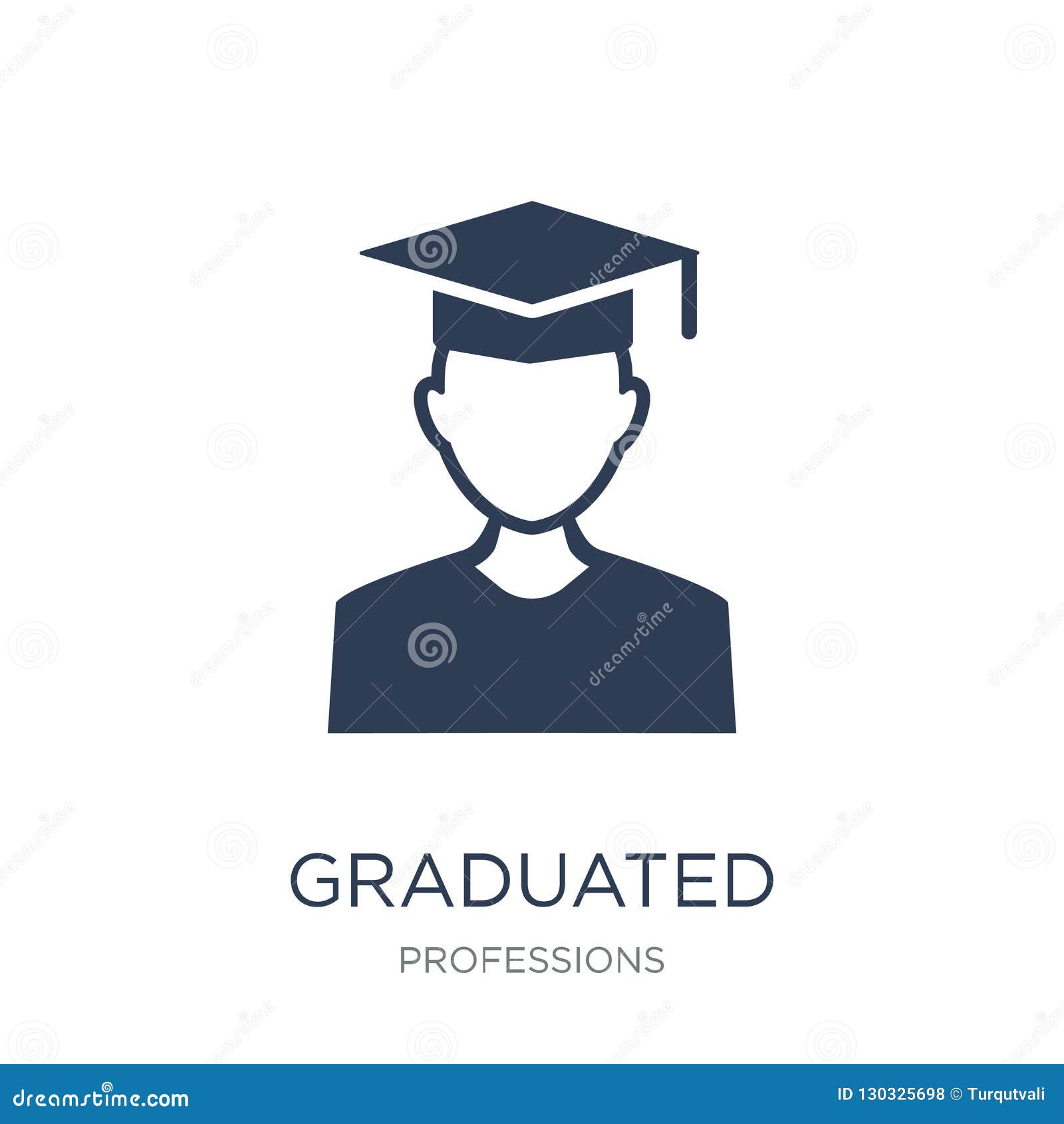 Graduated Icon. Trendy Flat Vector Graduated Icon on White Background ...