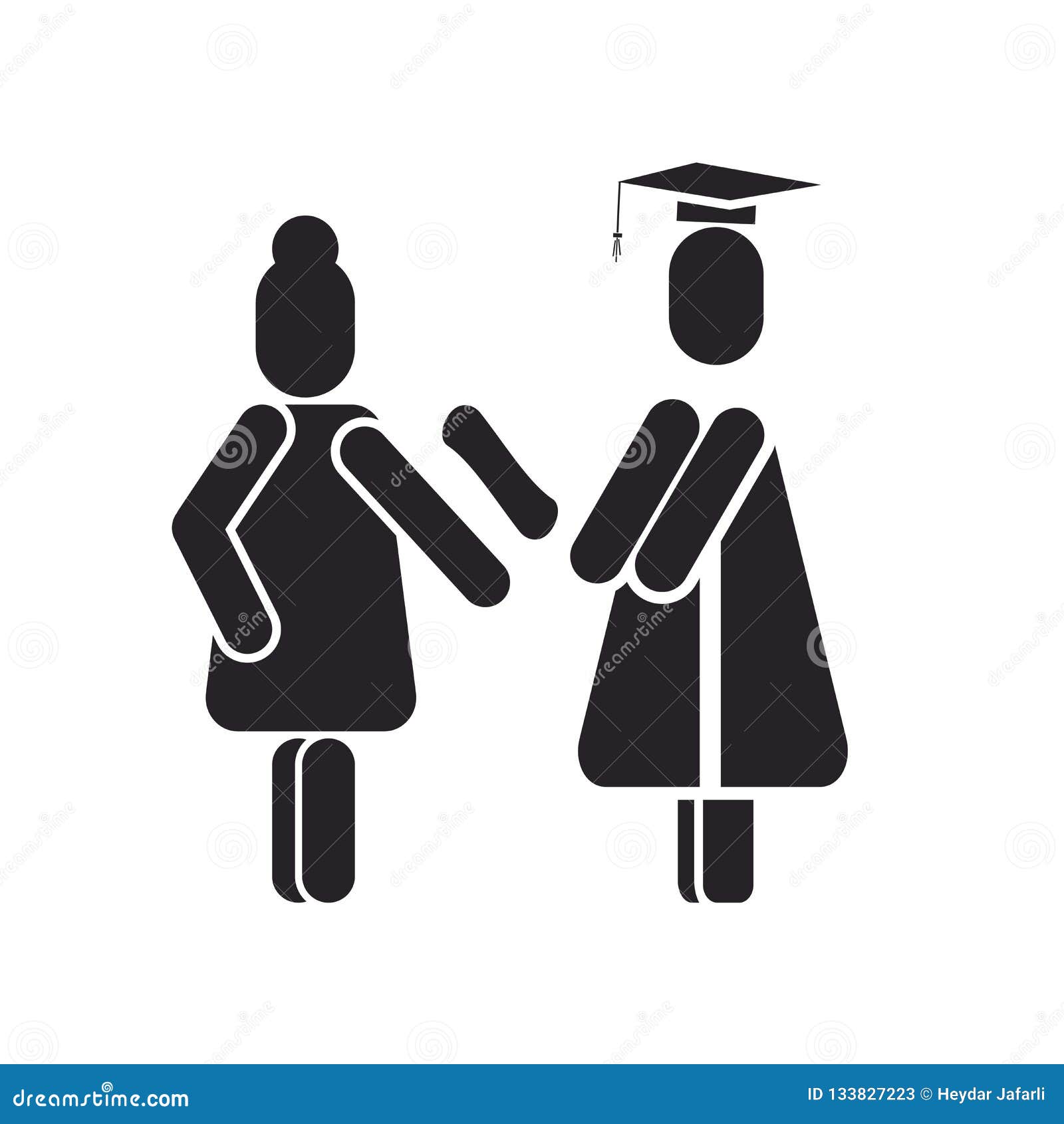 Graduated Icon Vector Sign and Symbol Isolated on White Background ...