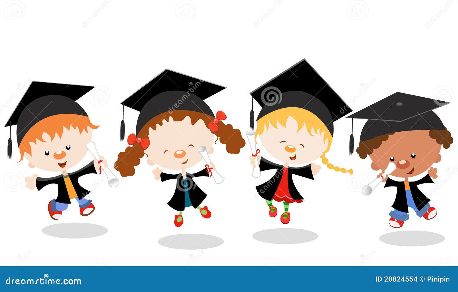 Graduated Kids stock vector. Illustration of diploma - 20824554