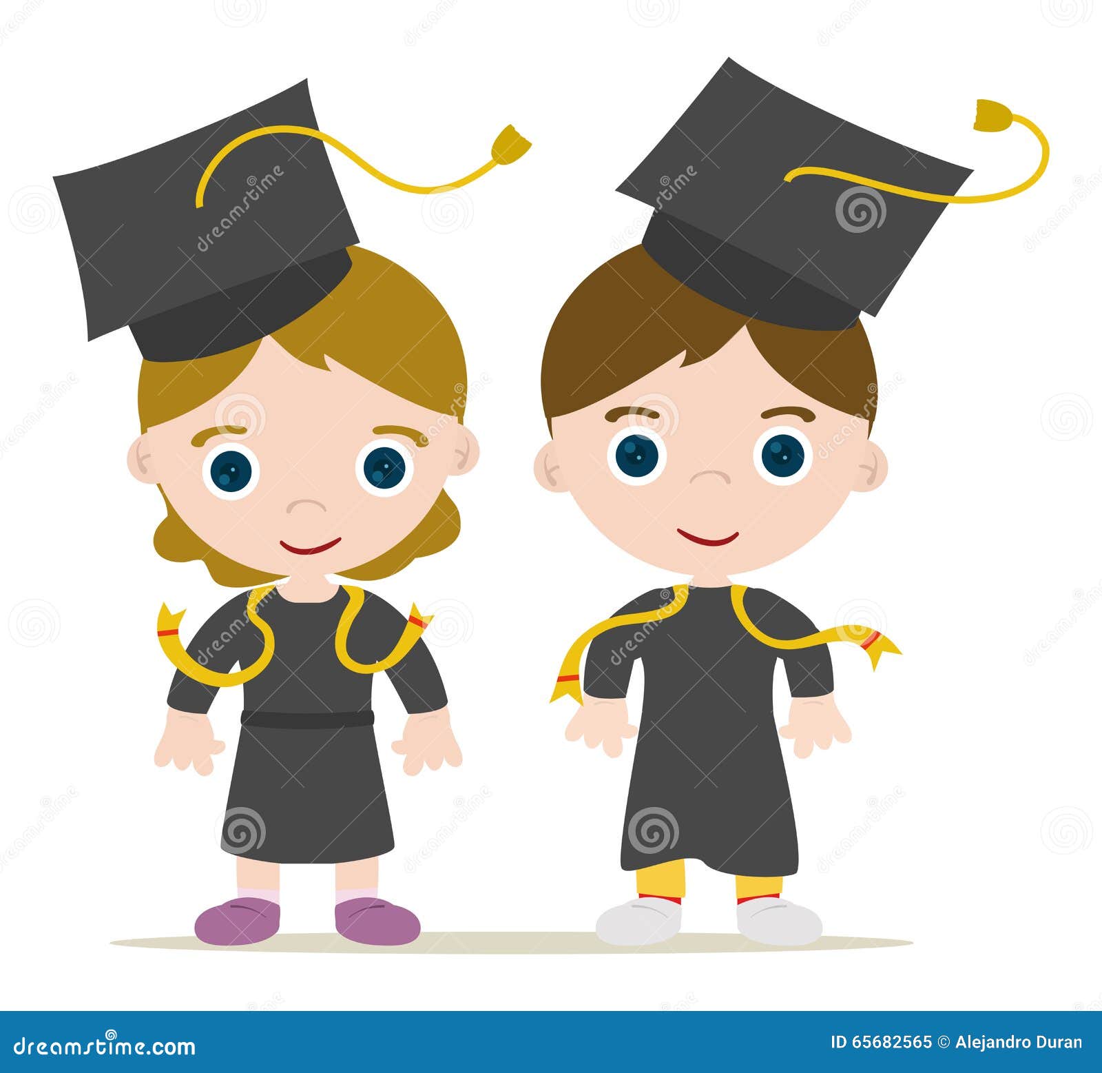 Graduated kids stock vector. Illustration of future, achievement - 65682565
