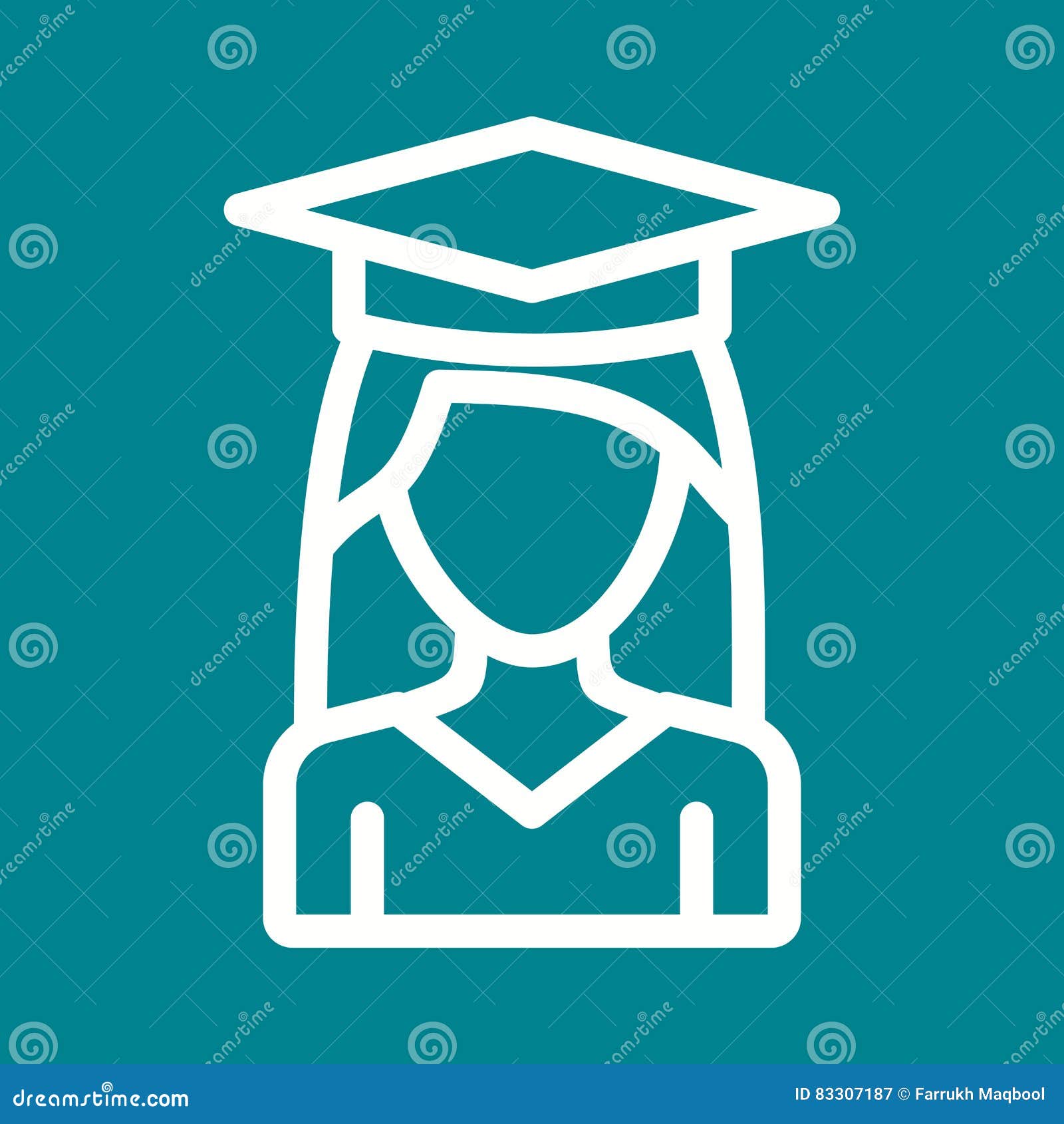 Graduated Lady stock vector. Illustration of gown, graduation - 83307187