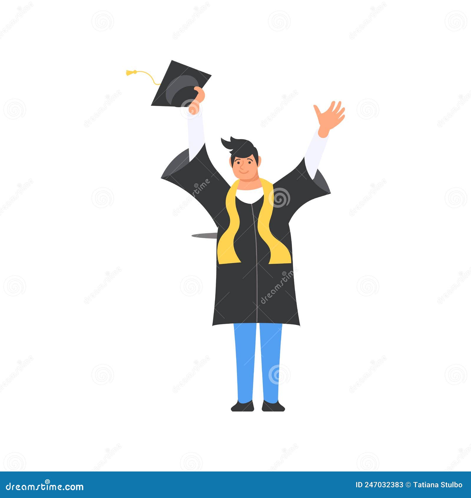 Graduated Man in Academic Dress and Square Cap Stock Vector ... Graduated Man in Academic Dress and Square Cap Stock Vector ...