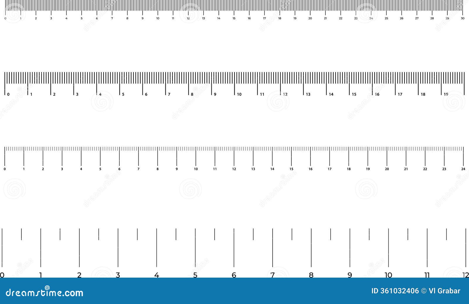 Graduated Ruler Vector Illustration On A White Background. Inch And Centimeter Ruler Vector ...