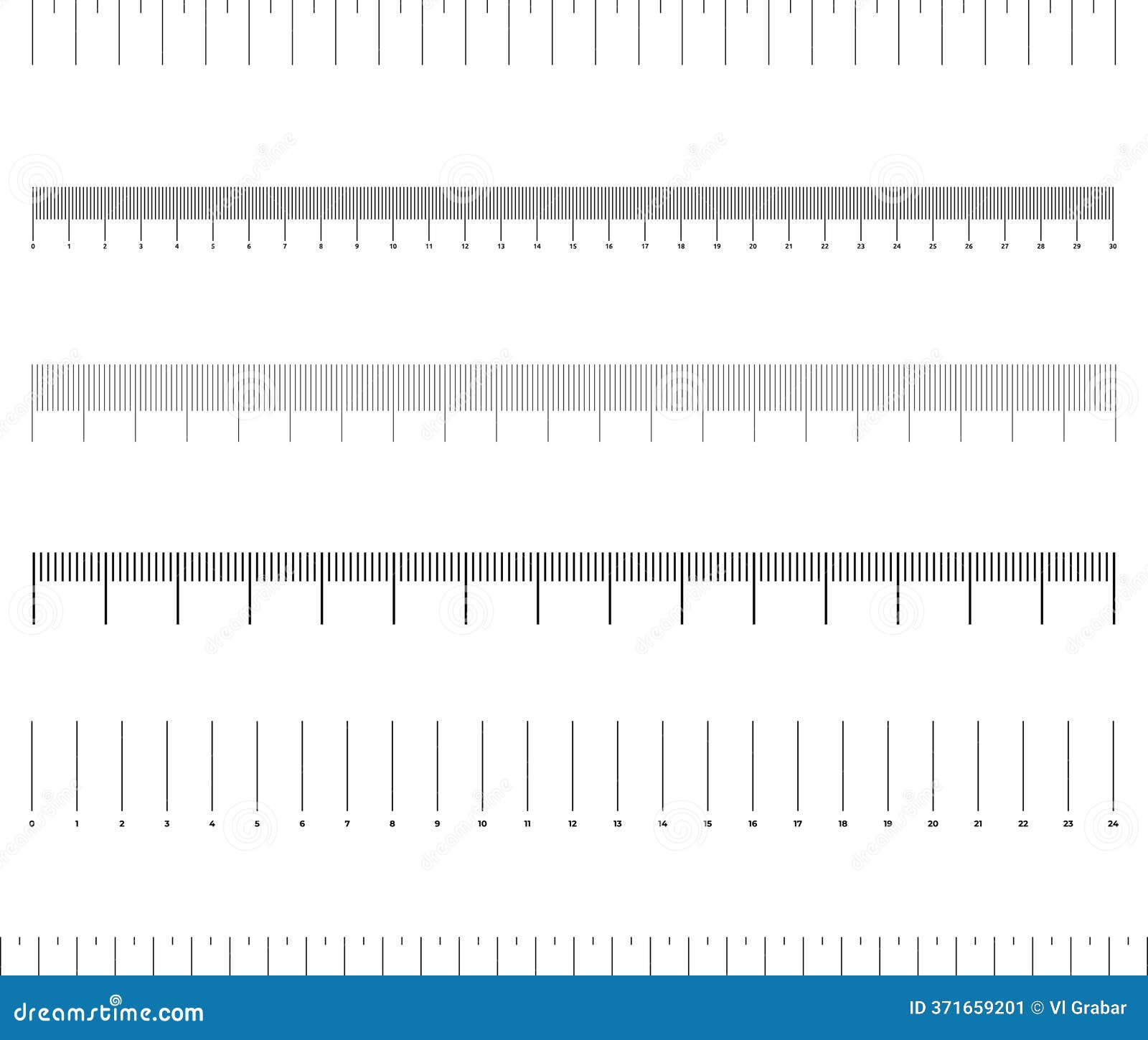 Graduated Ruler Vector Illustration On A White. Inch And Centimeter ...
