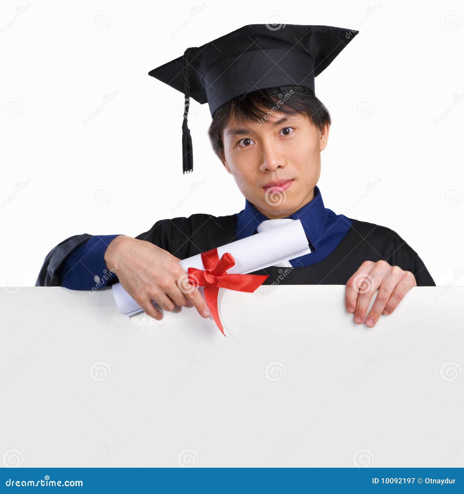 Graduated Scholar Pointing To White Board Stock Image - Image of white ...
