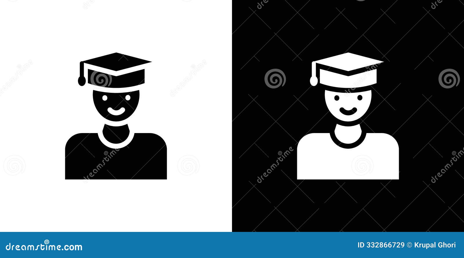 Graduated Student Icon Logo Set Vector Stock Vector - Illustration of ...
