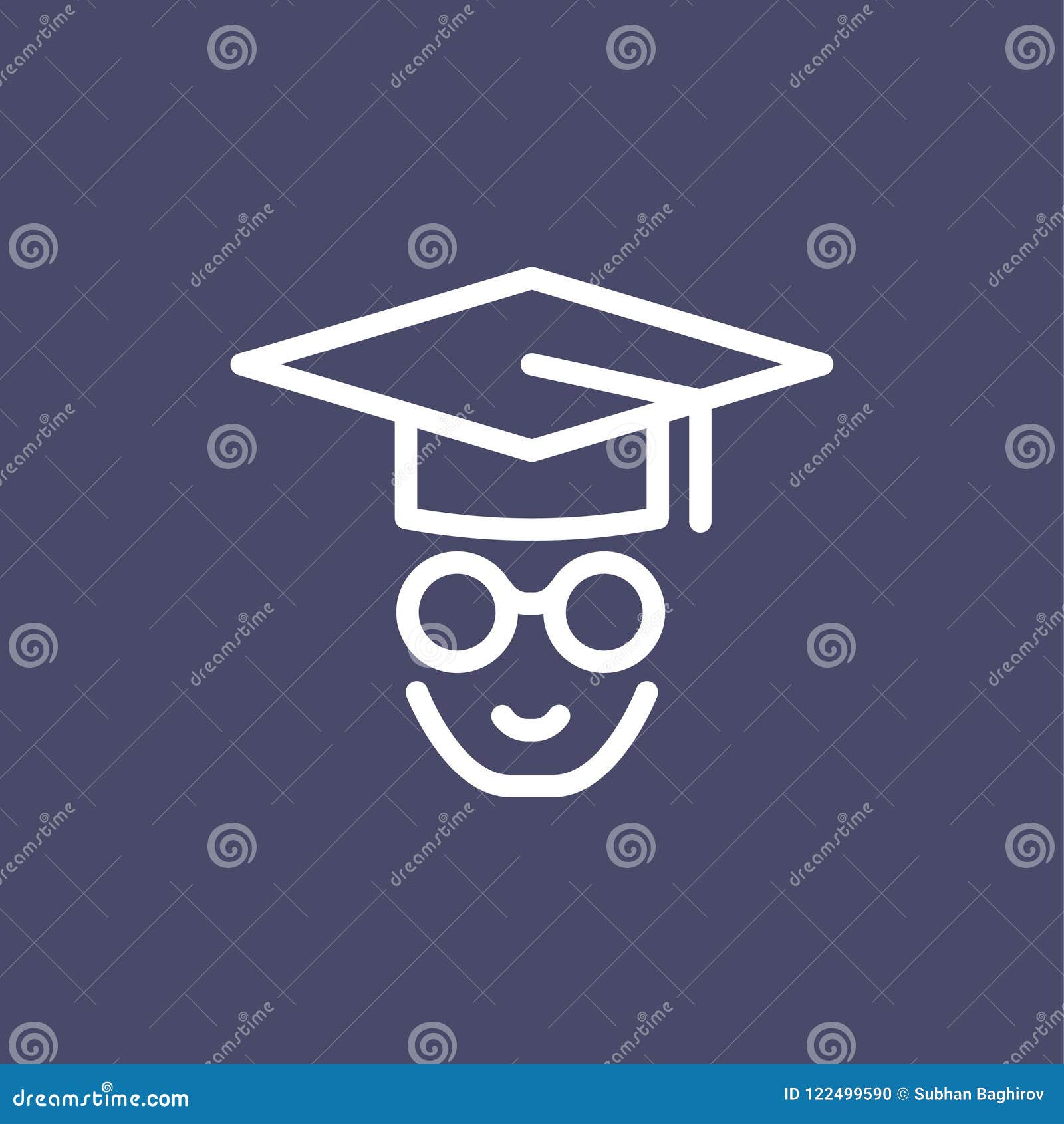 Graduated Student Icon Simple Flat Style Outline Illustration Stock ...