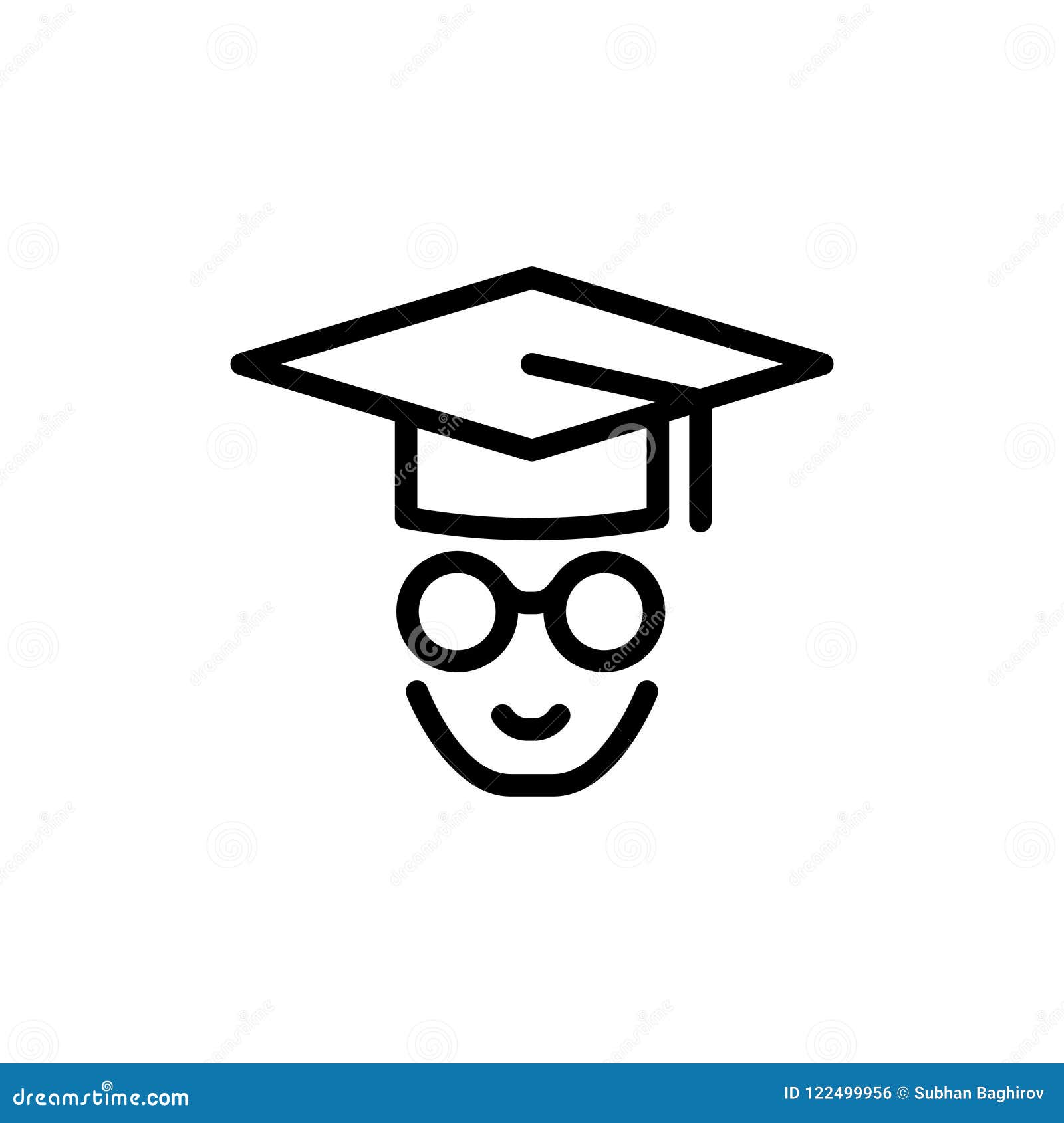 Graduated Student Icon Simple Flat Style Outline Illustration Stock ...