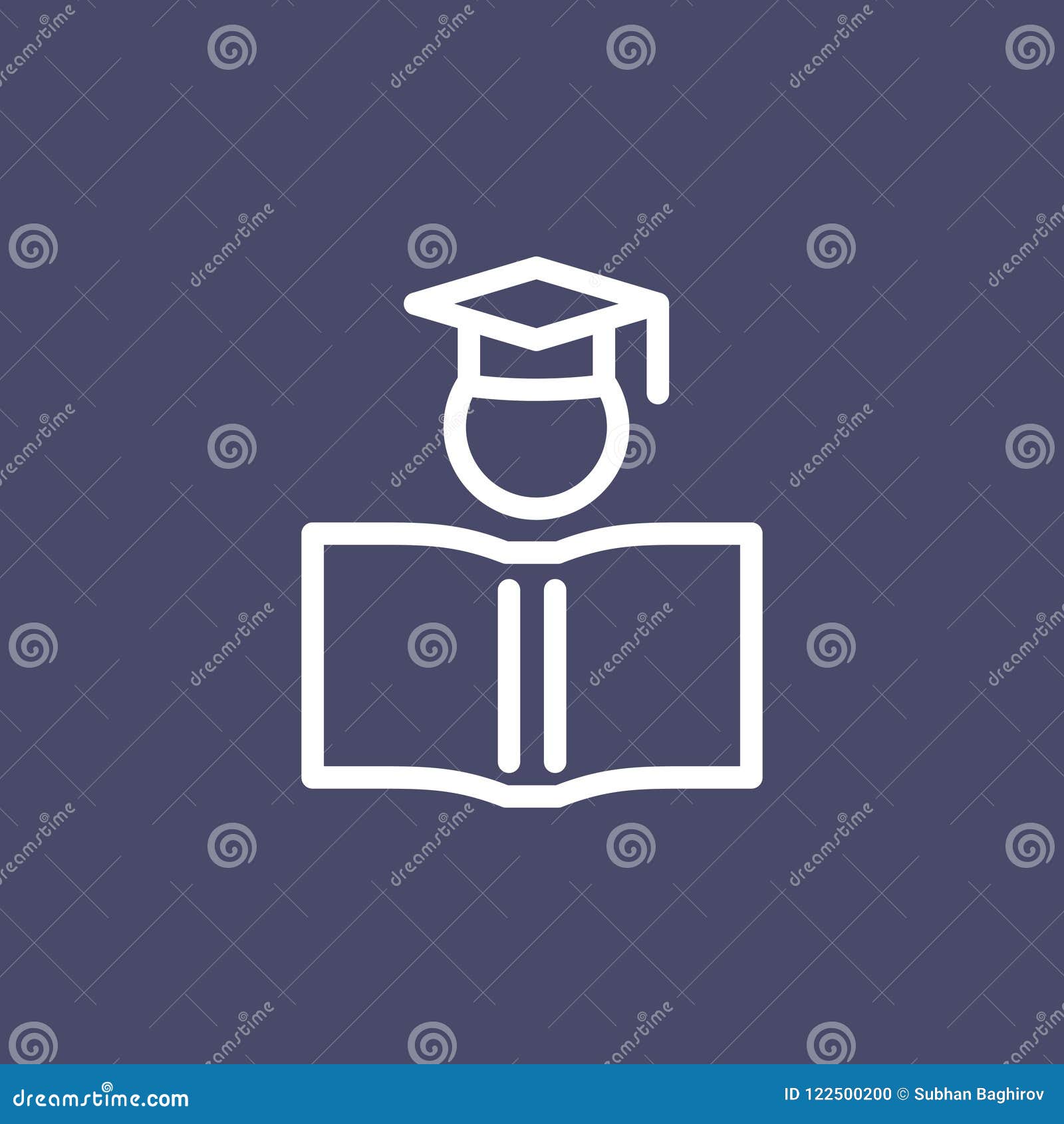 Graduated Student Icon Simple Flat Style Outline Illustration Stock ...