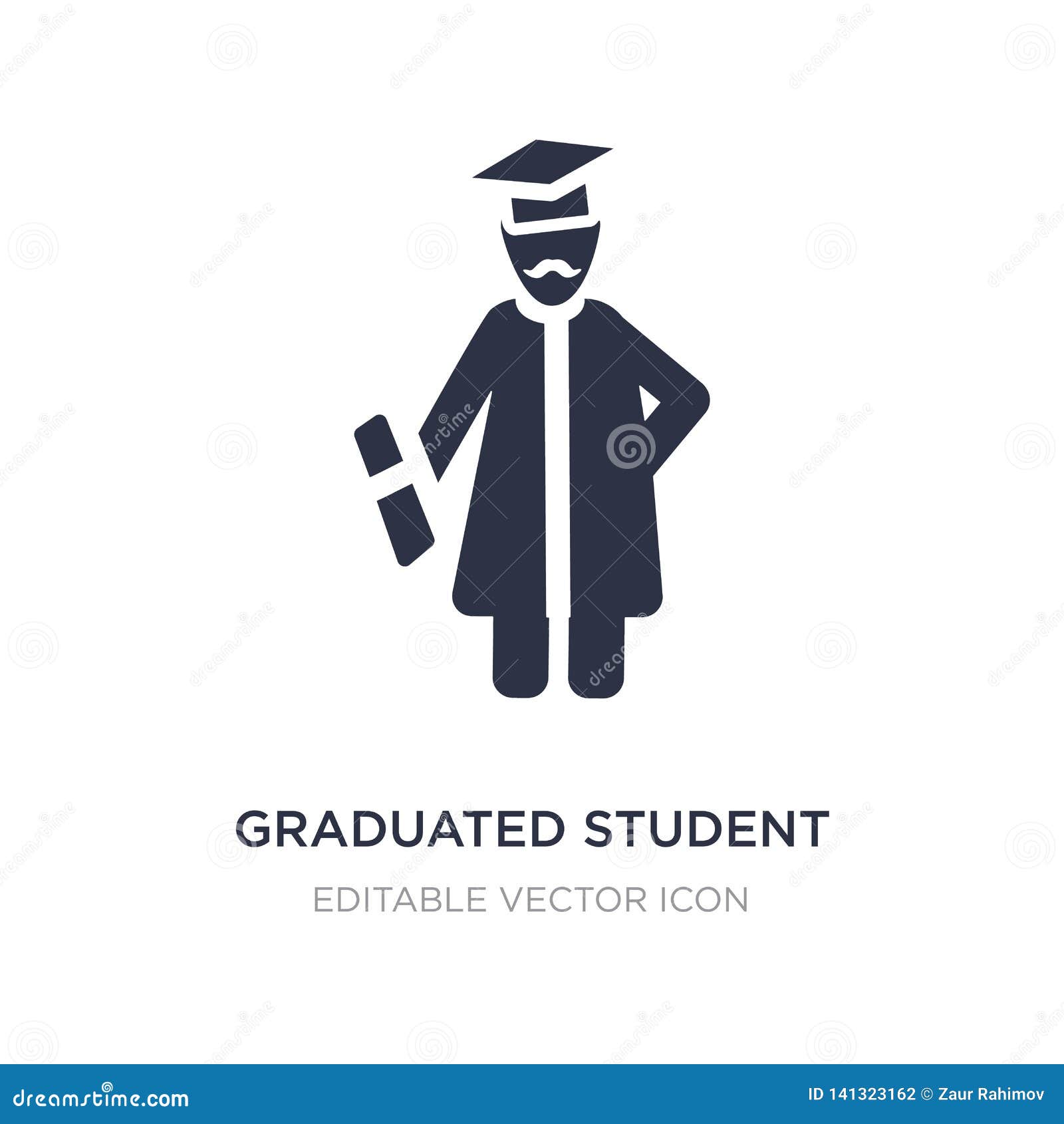 Graduated Student Icon on White Background. Simple Element Illustration ...