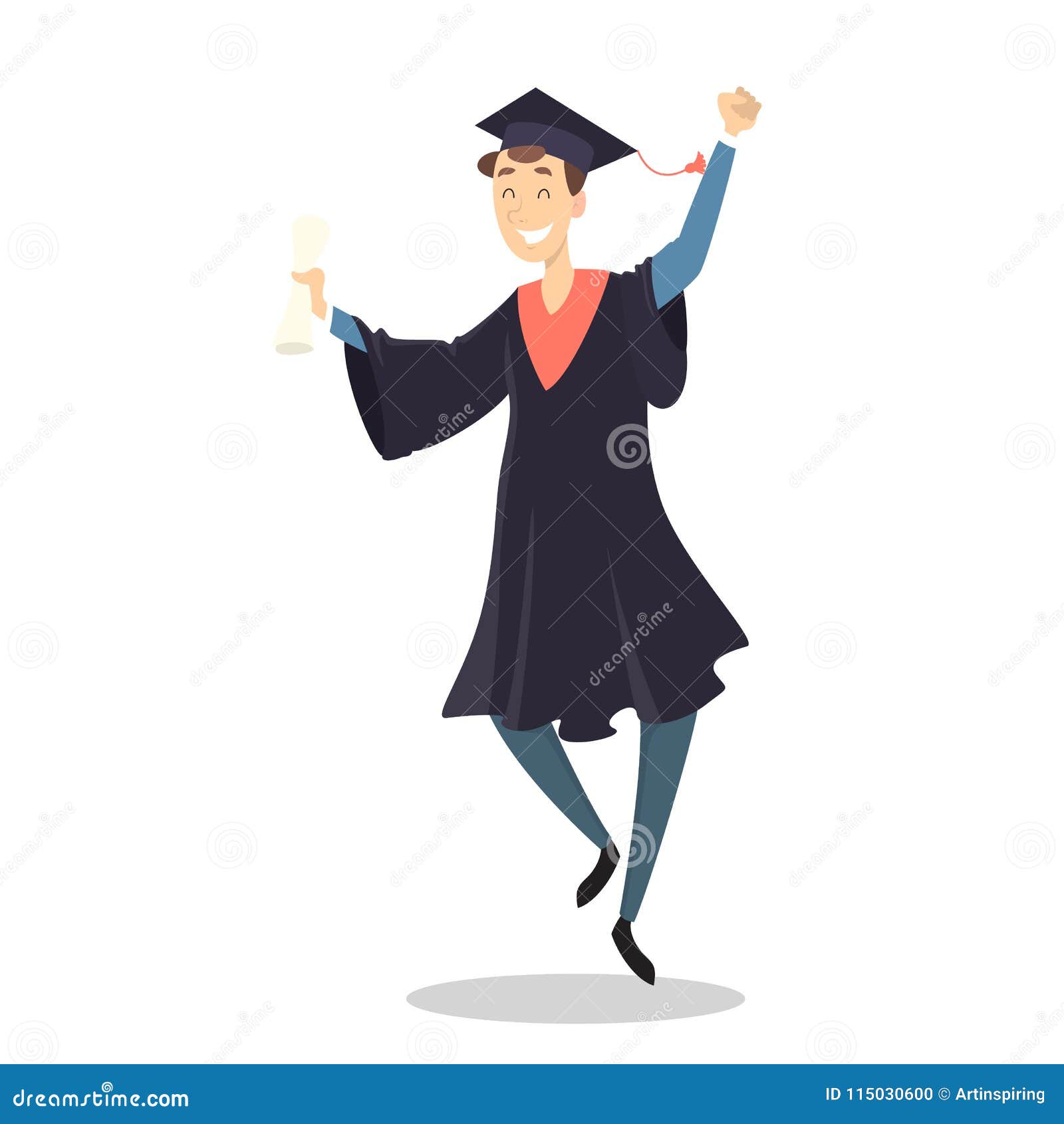 Graduated students set. stock vector. Illustration of degree - 115030600