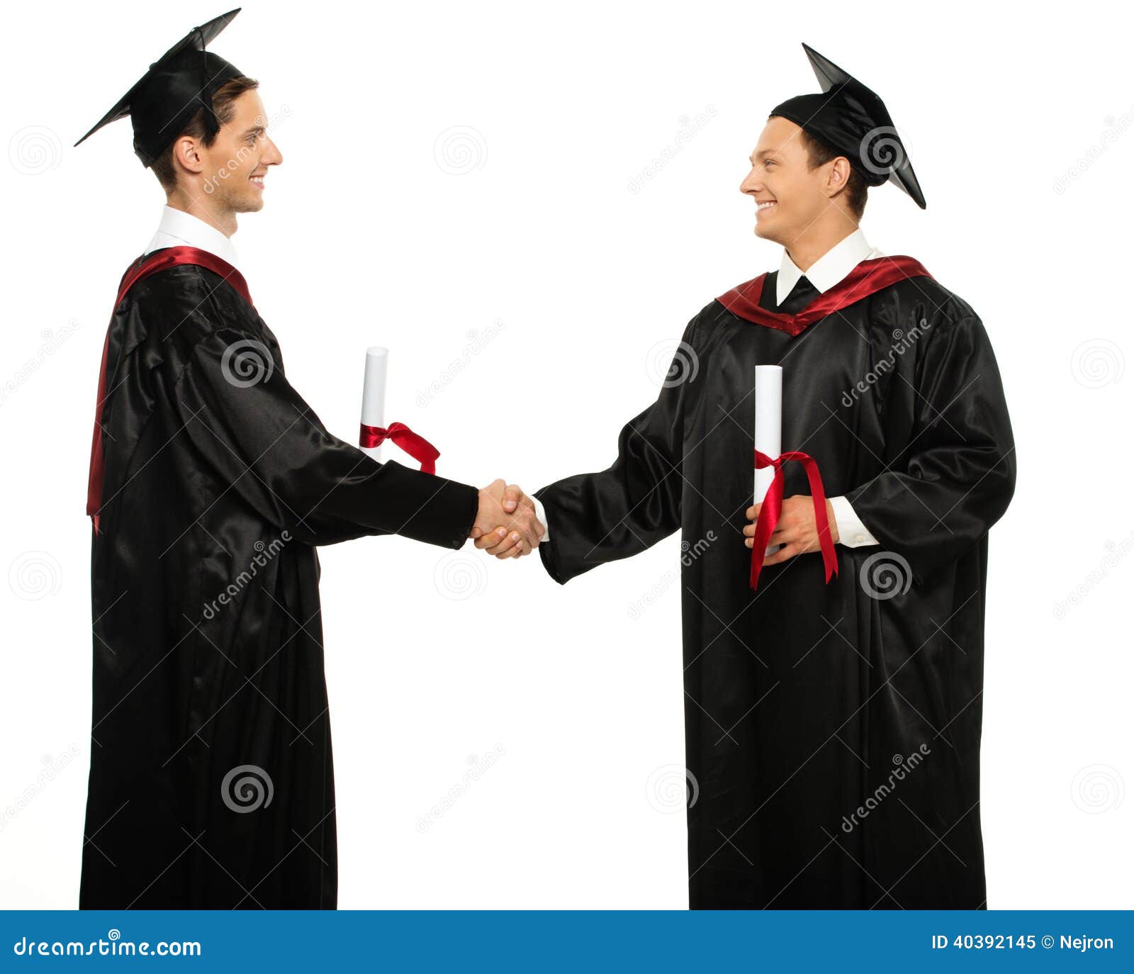 Graduated Student Men Shaking Hands Stock Image - Image of hand ...