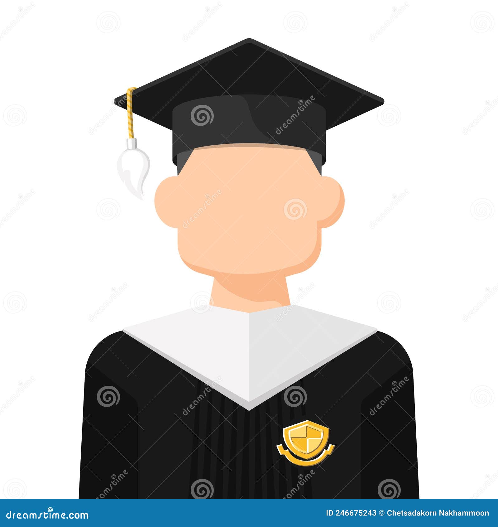 Graduated Student in Simple Flat Vector Stock Vector - Illustration of ...