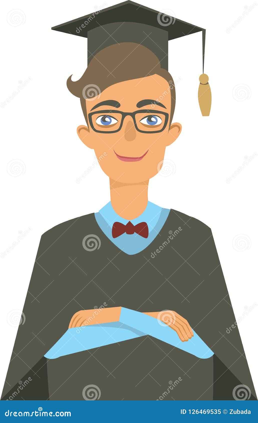 Graduated Student Vector Character Stock Vector - Illustration of ...