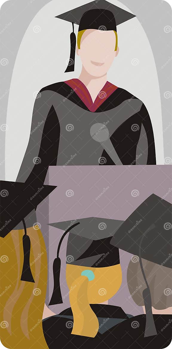 Graduated Students Illustration Stock Vector - Illustration of students ...
