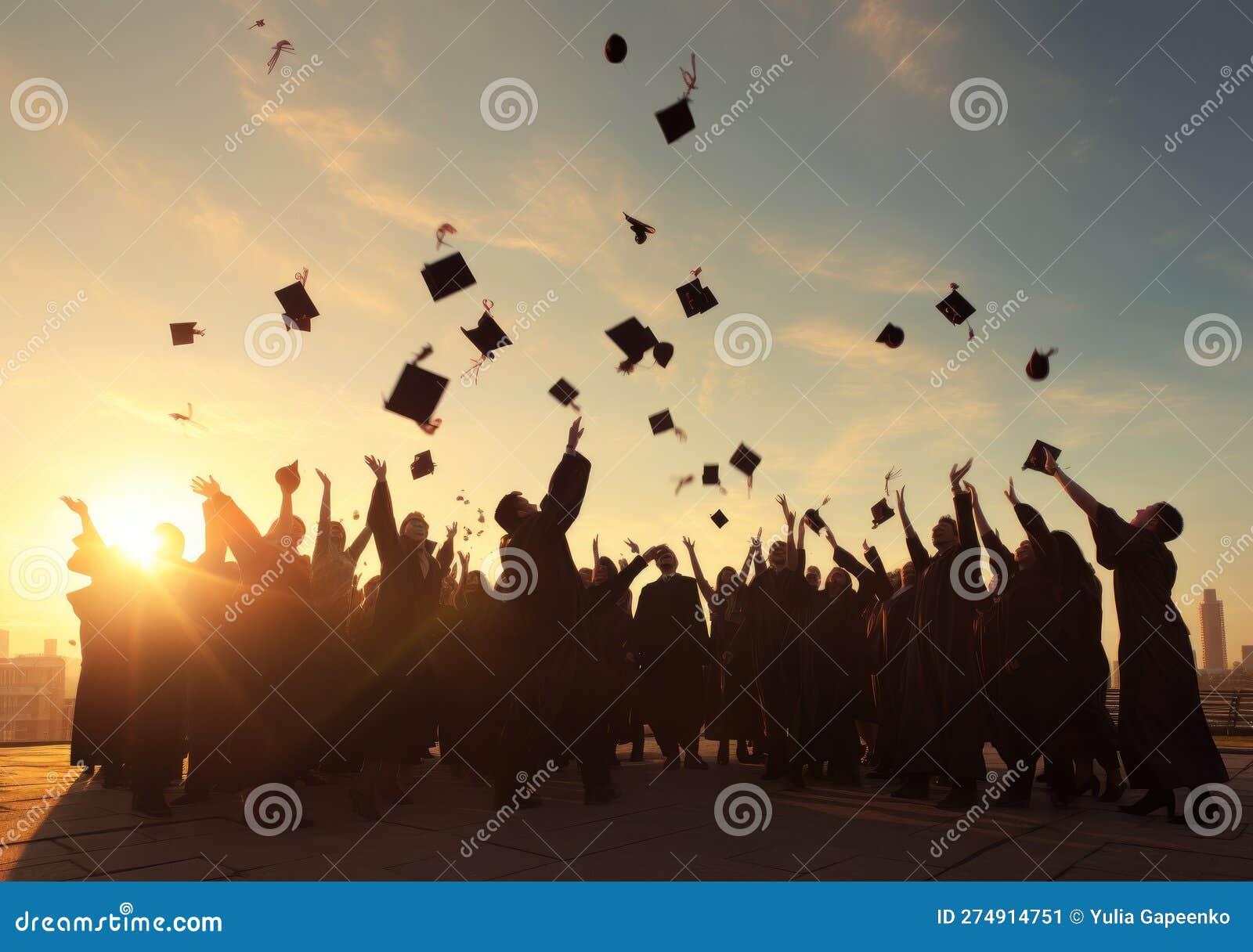 Graduated Students. Illustration AI Generative Stock Image - Image of ...