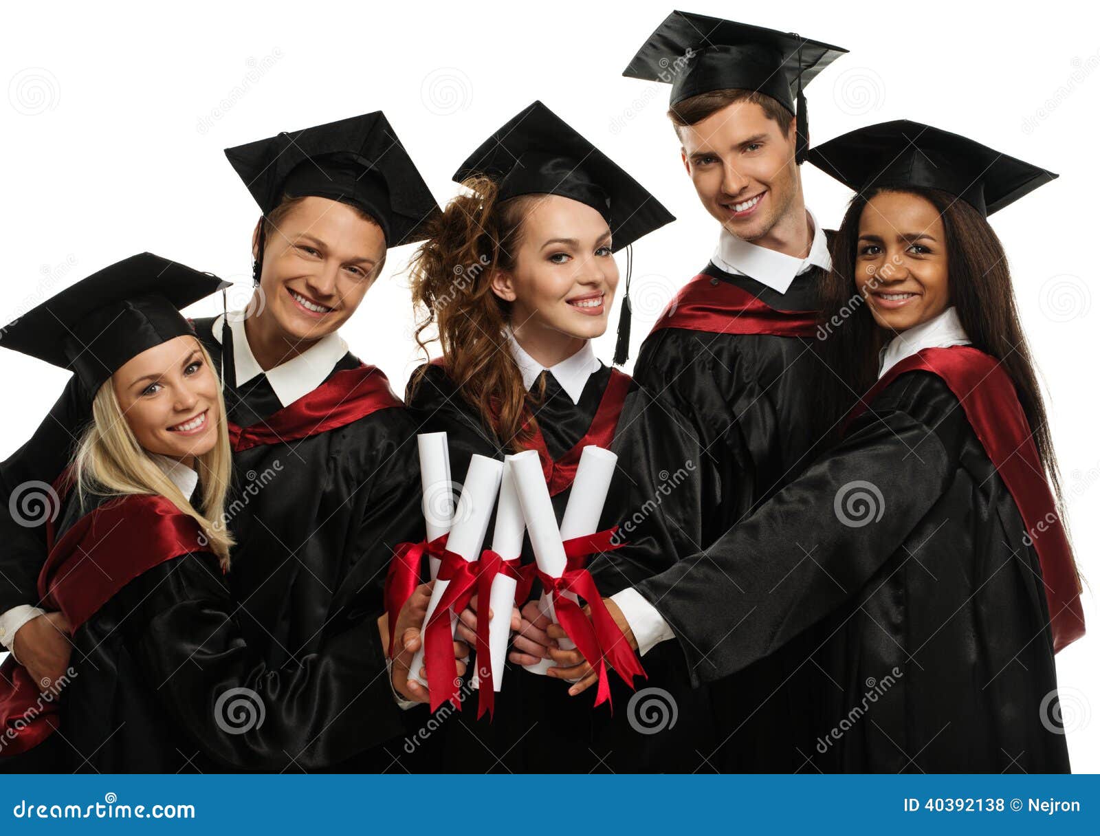 Graduated Students Isolated on White Stock Photo - Image of bachelor ...