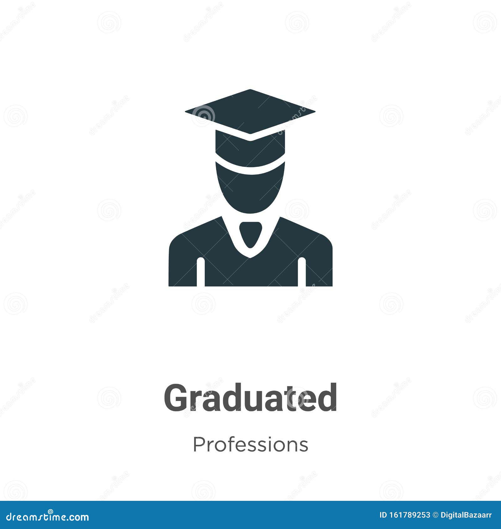 Graduated Vector Icon on White Background. Flat Vector Graduated Icon ...