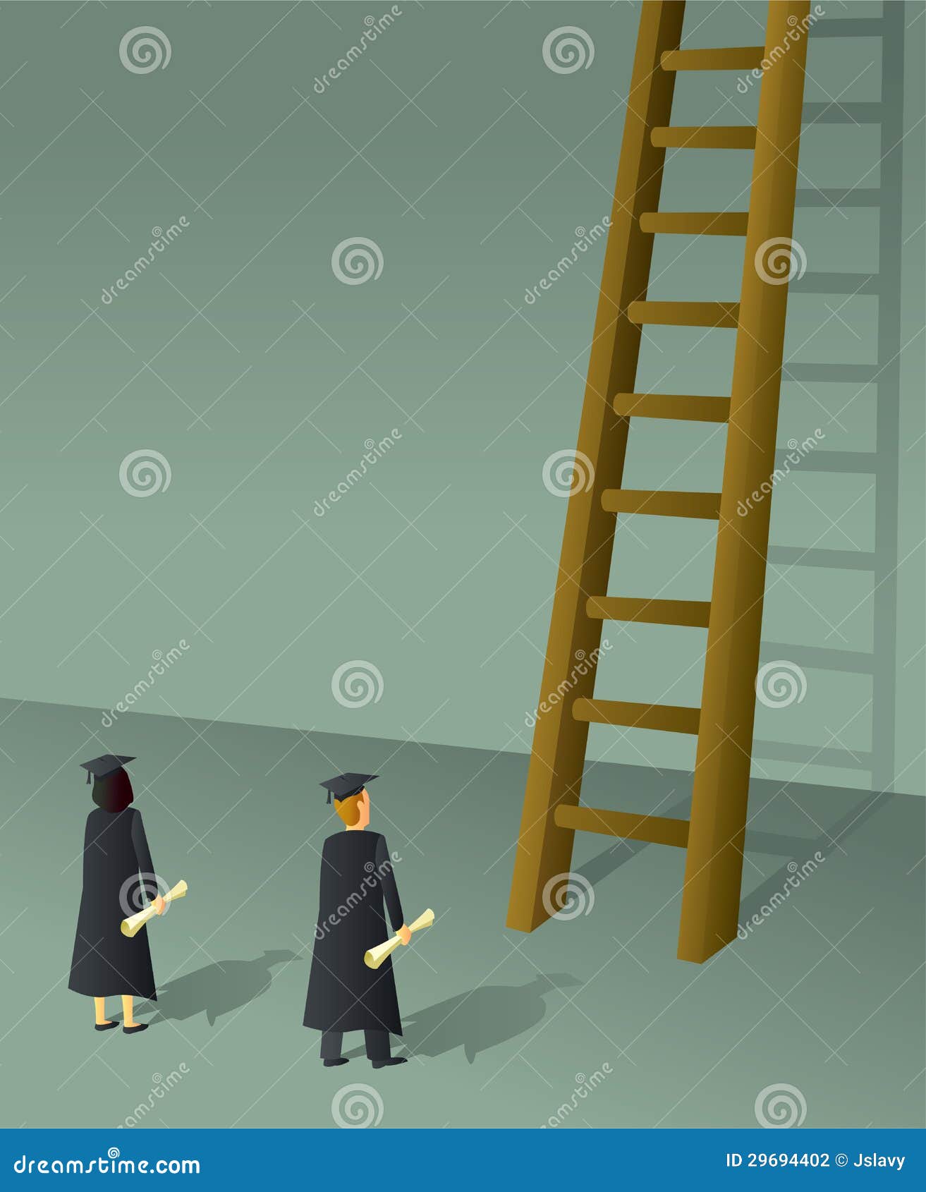 Graduates Climbing Ladder stock vector. Illustration of force - 29694402
