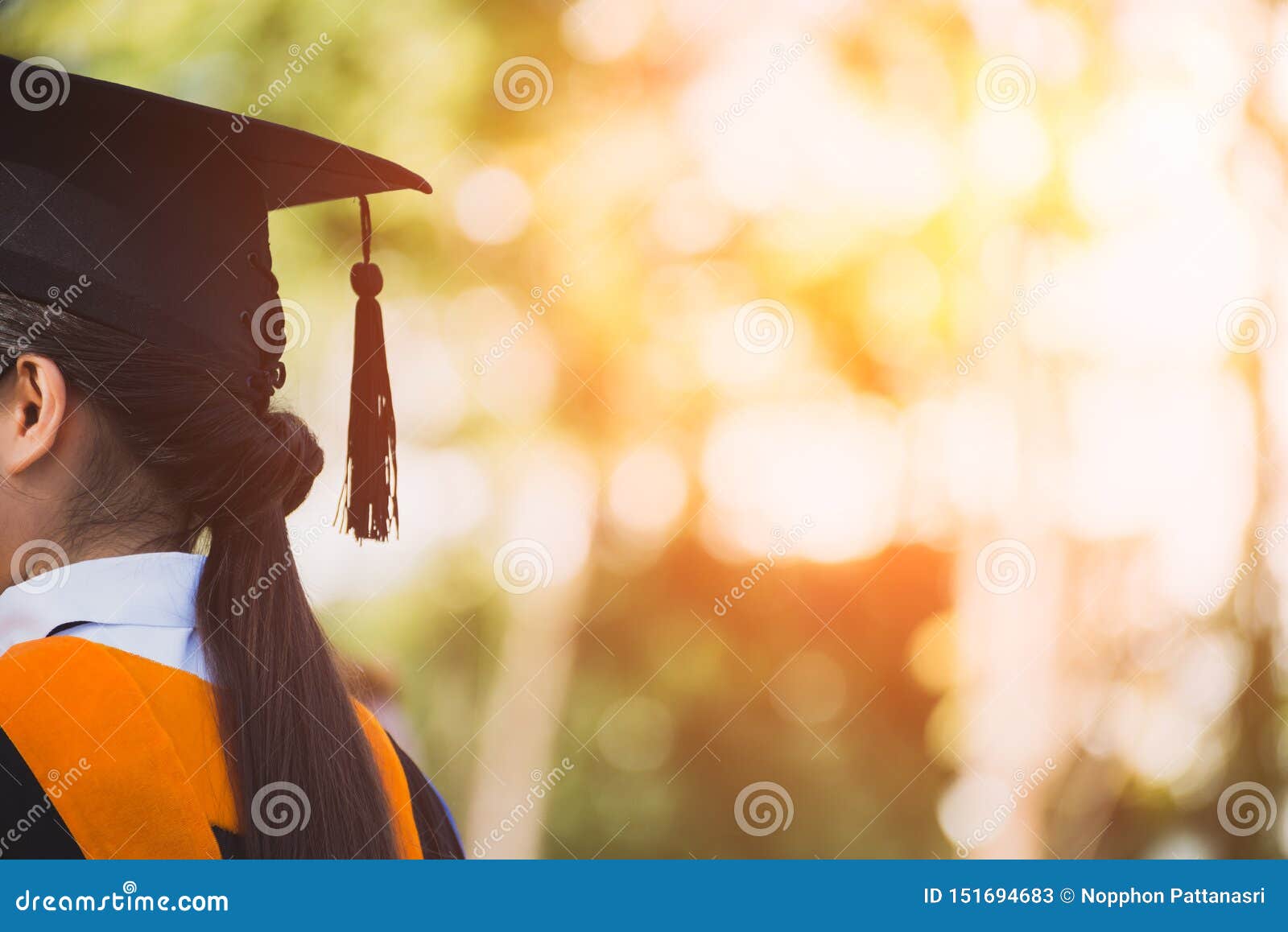 Back View of Graduates during Commencement. Concept Education ...
