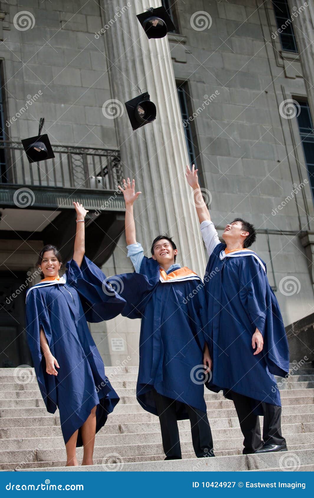 Graduates Hat Toss stock image. Image of smiling, achievement - 10424927