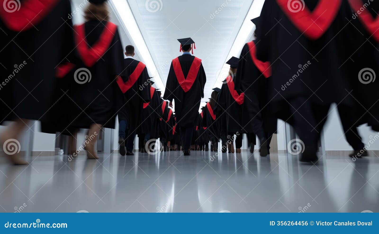 Graduates Walking in Corridor after Graduation Ceremony Stock ...