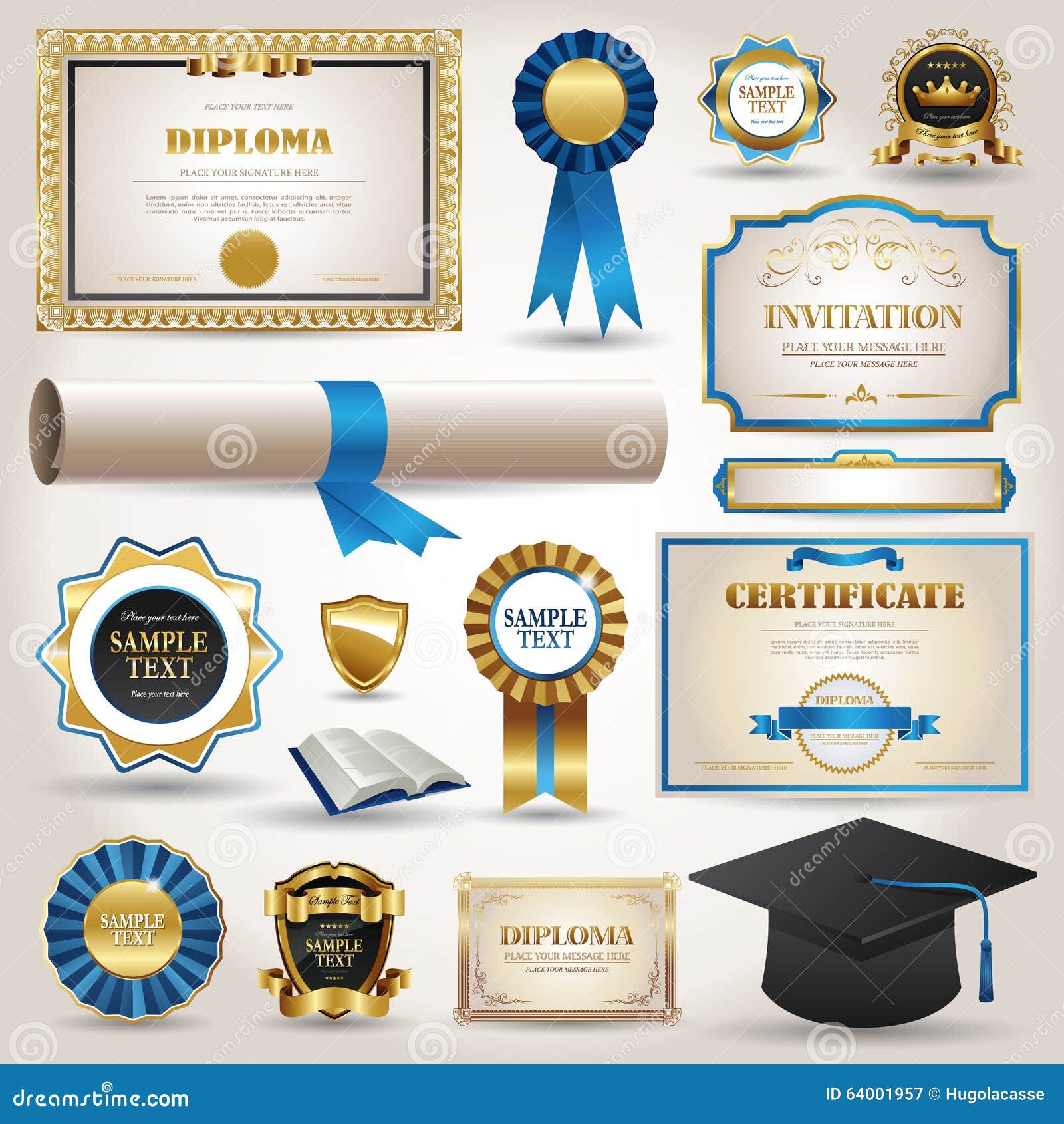 Graduatie En Certificaatdiplomaelementen Vector Illustratie ...