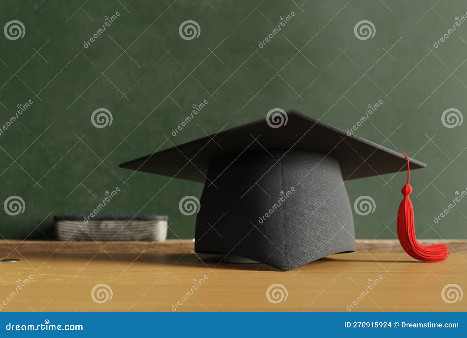 Graduating Bachelor in Front of a School Chalkboard Background, 3d ...