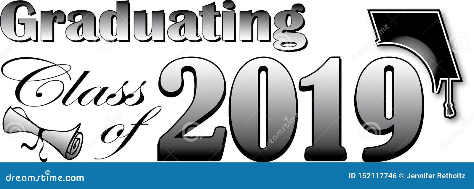 Graduating Class of 2019 stock illustration. Illustration of education ...