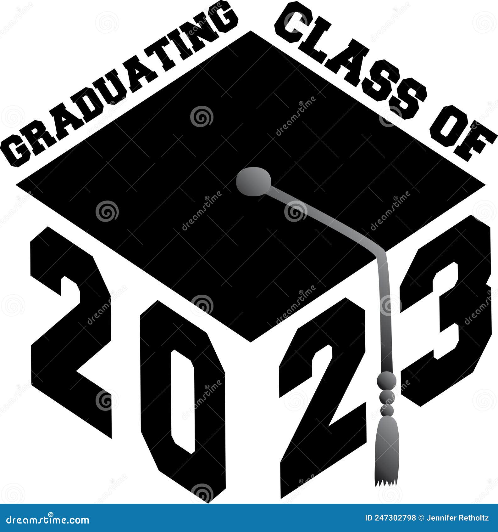 Graduating Class of 2023 Graduation Cap Stock Illustration ...