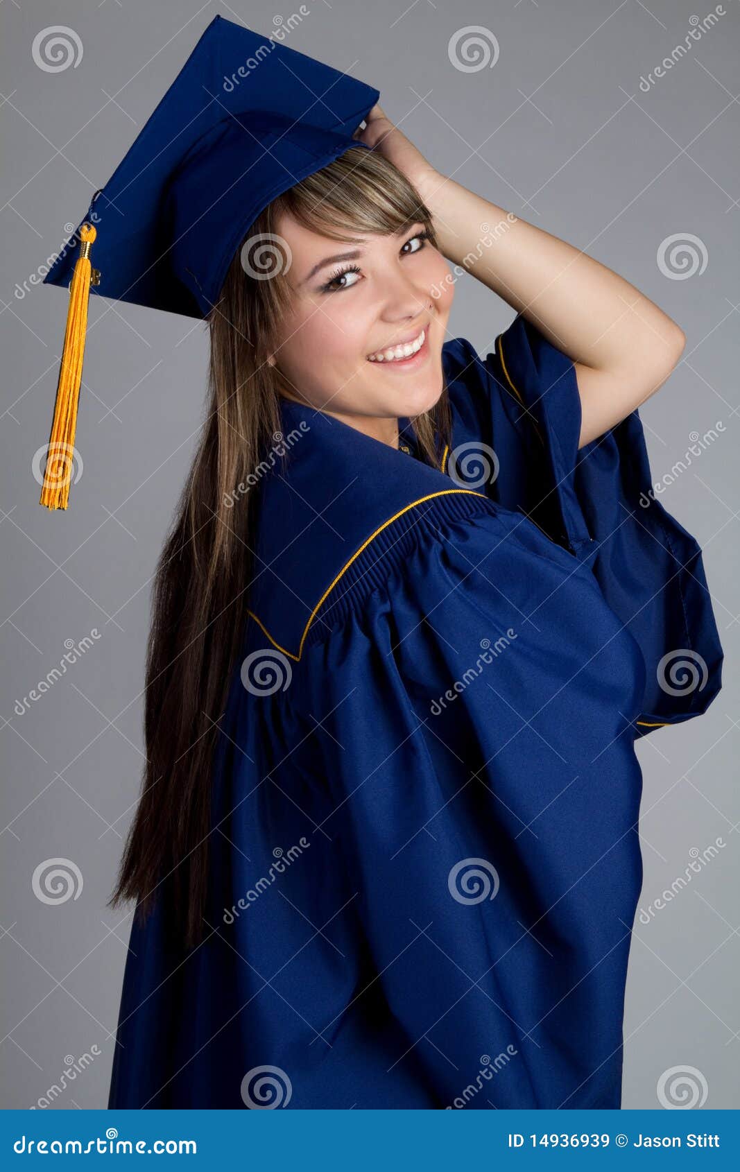 Graduating Girl stock image. Image of cheerful, grad - 14936939