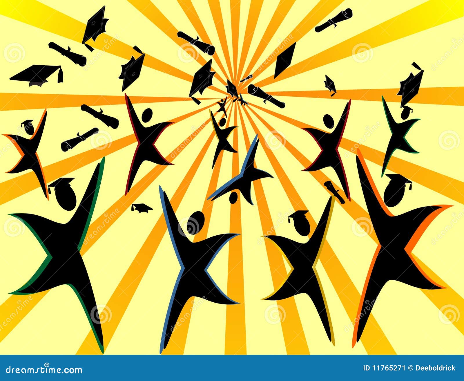 Graduating with Hopes and Dreams Stock Vector - Illustration of grad ...