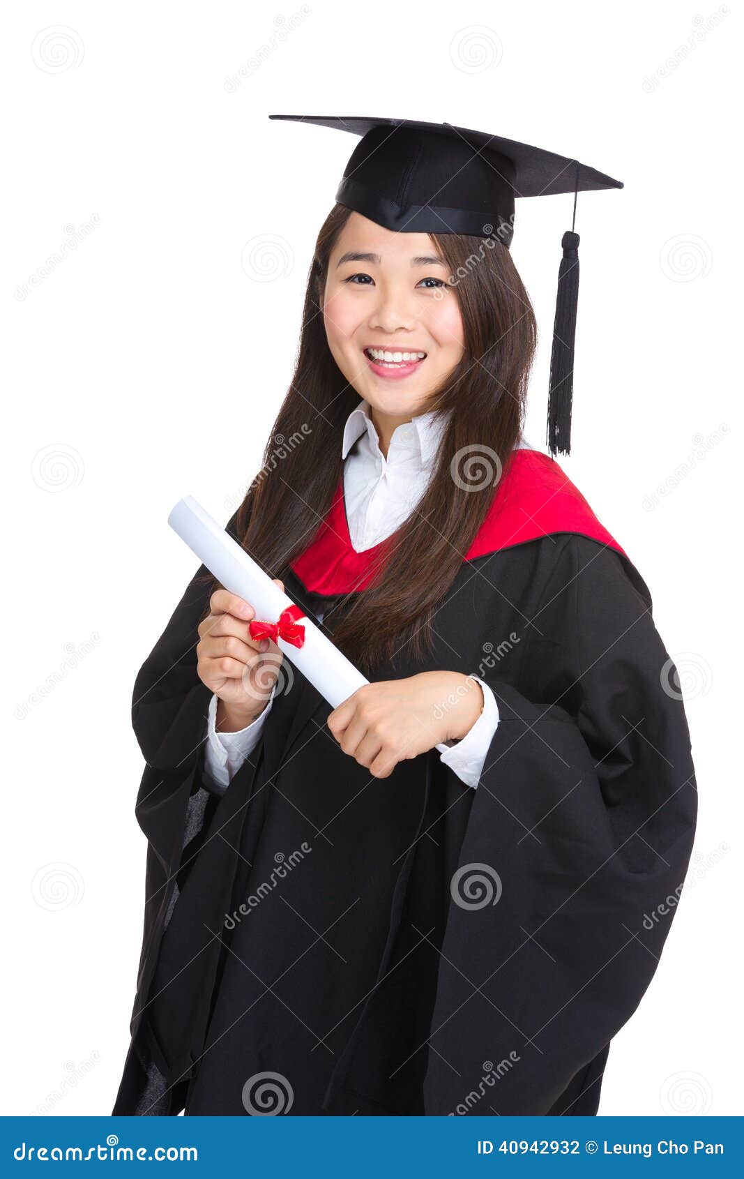 Graduating Student Girl with Academic Gown Stock Photo - Image of ...