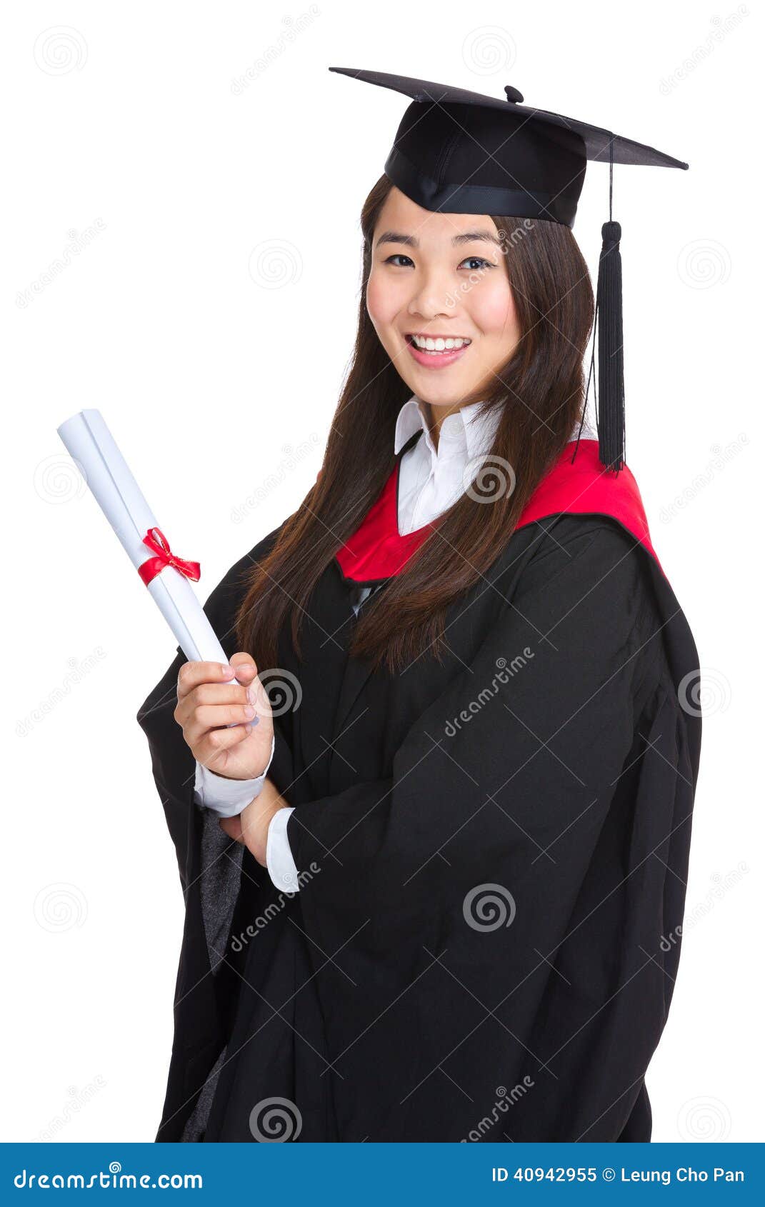 Graduating Student Girl with Academic Gown Stock Image - Image of ...
