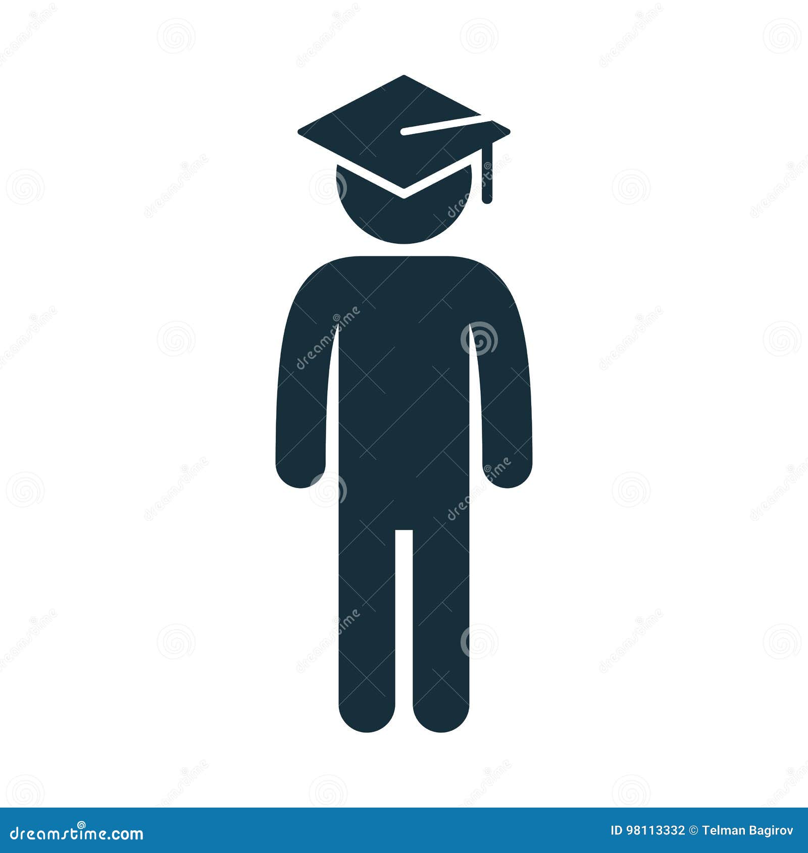 Graduating student icon stock illustration. Illustration of student ...