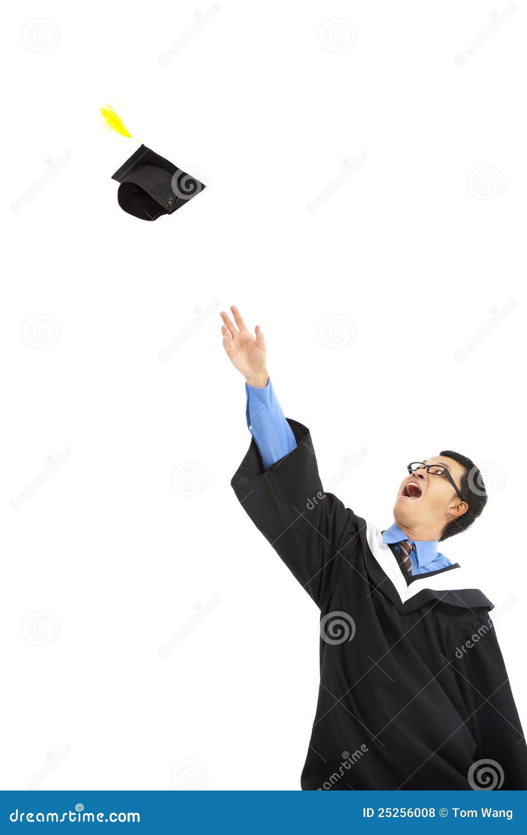 Graduating Student Throwing the Cap Stock Photo - Image of gown ...