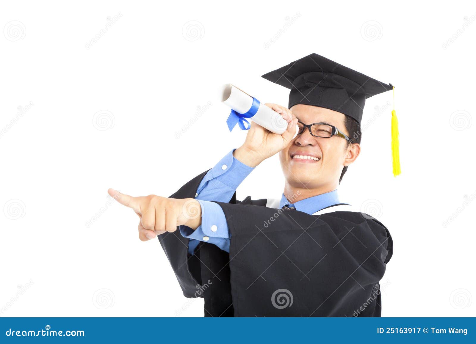 Graduating Student Watching Stock Image - Image of pretty, isolated ...