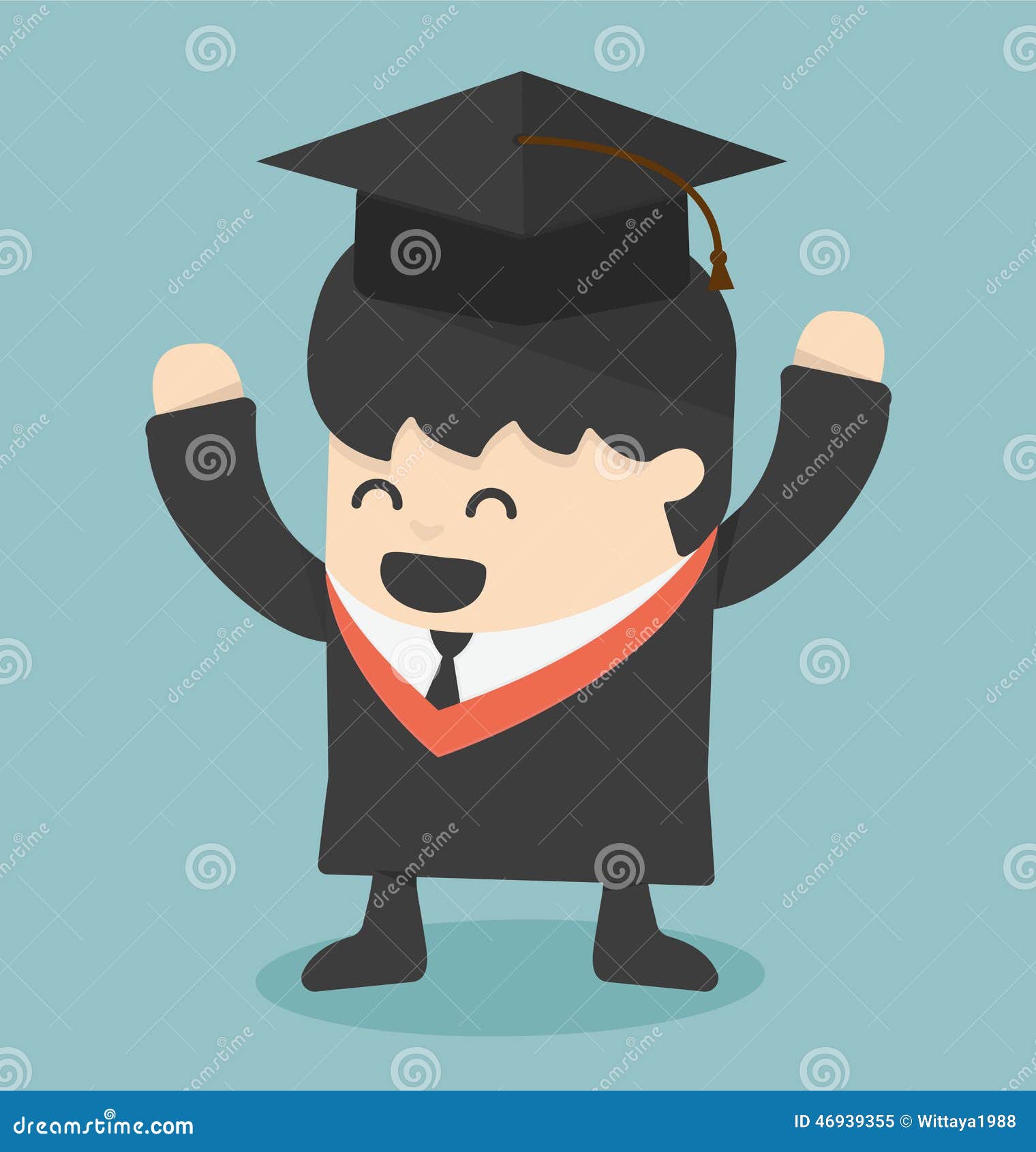 Graduating young man stock vector. Illustration of adult - 46939355