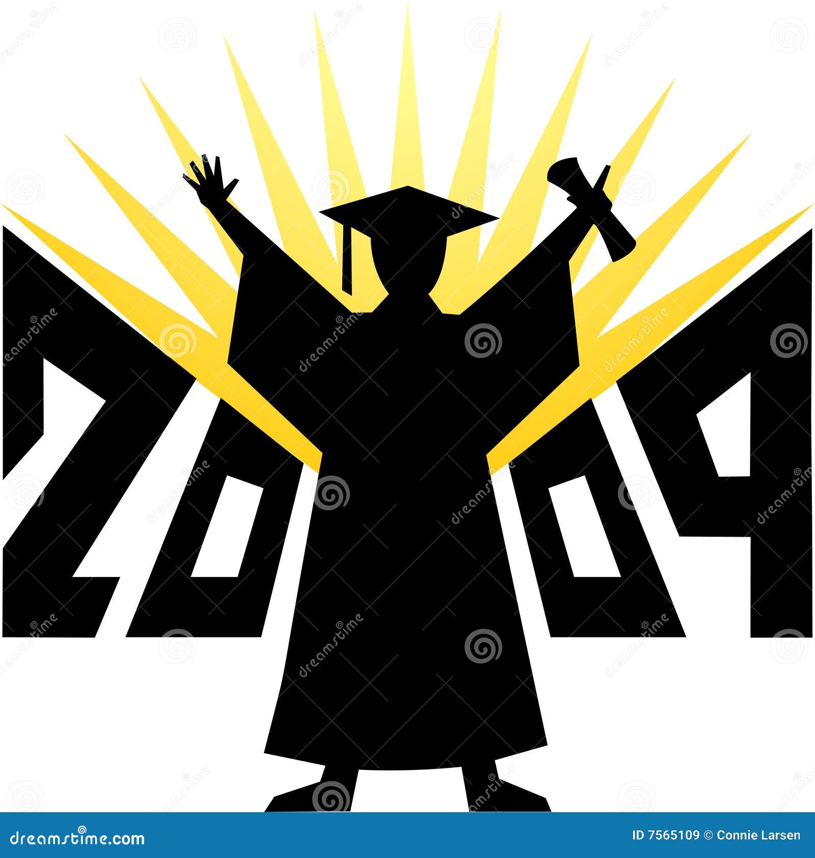 Graduation 2009/eps stock vector. Illustration of commencement - 7565109