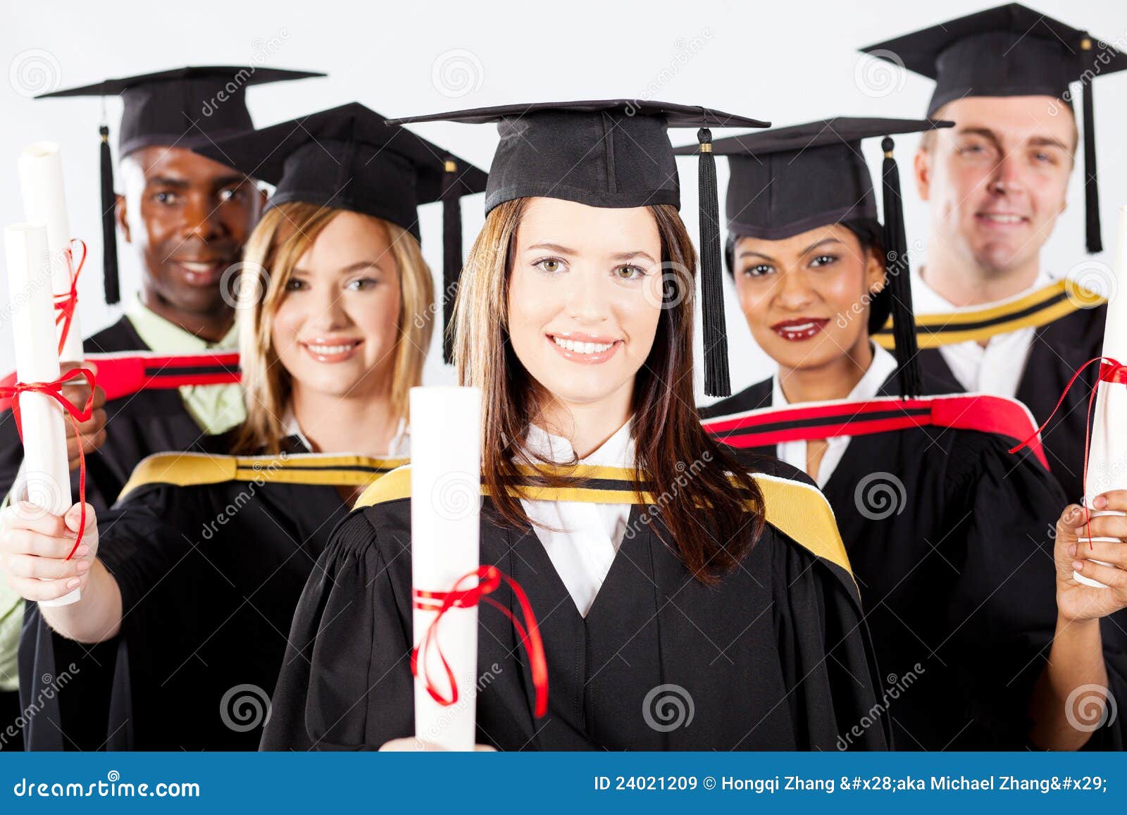 Graduation image stock. Image du caucasien, découpage - 24021209