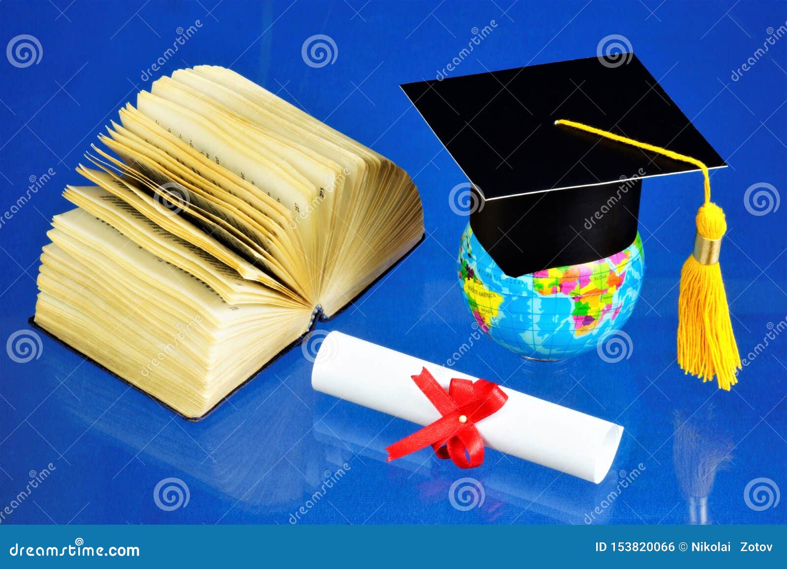 Graduation Academic Cap, Diploma Scroll, Textbook Book-a Source Of ...