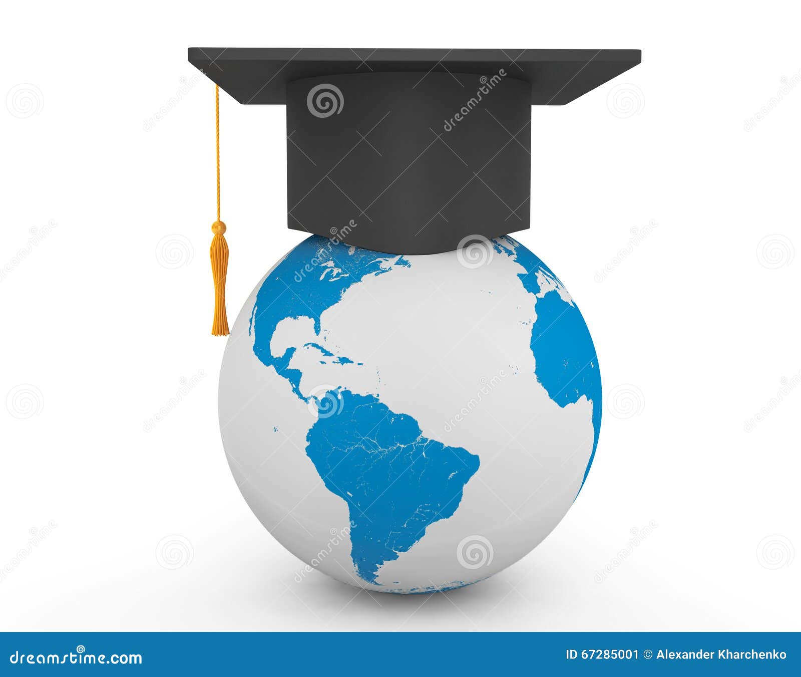 Graduation Academic Cap with Earth Globe Stock Illustration ...