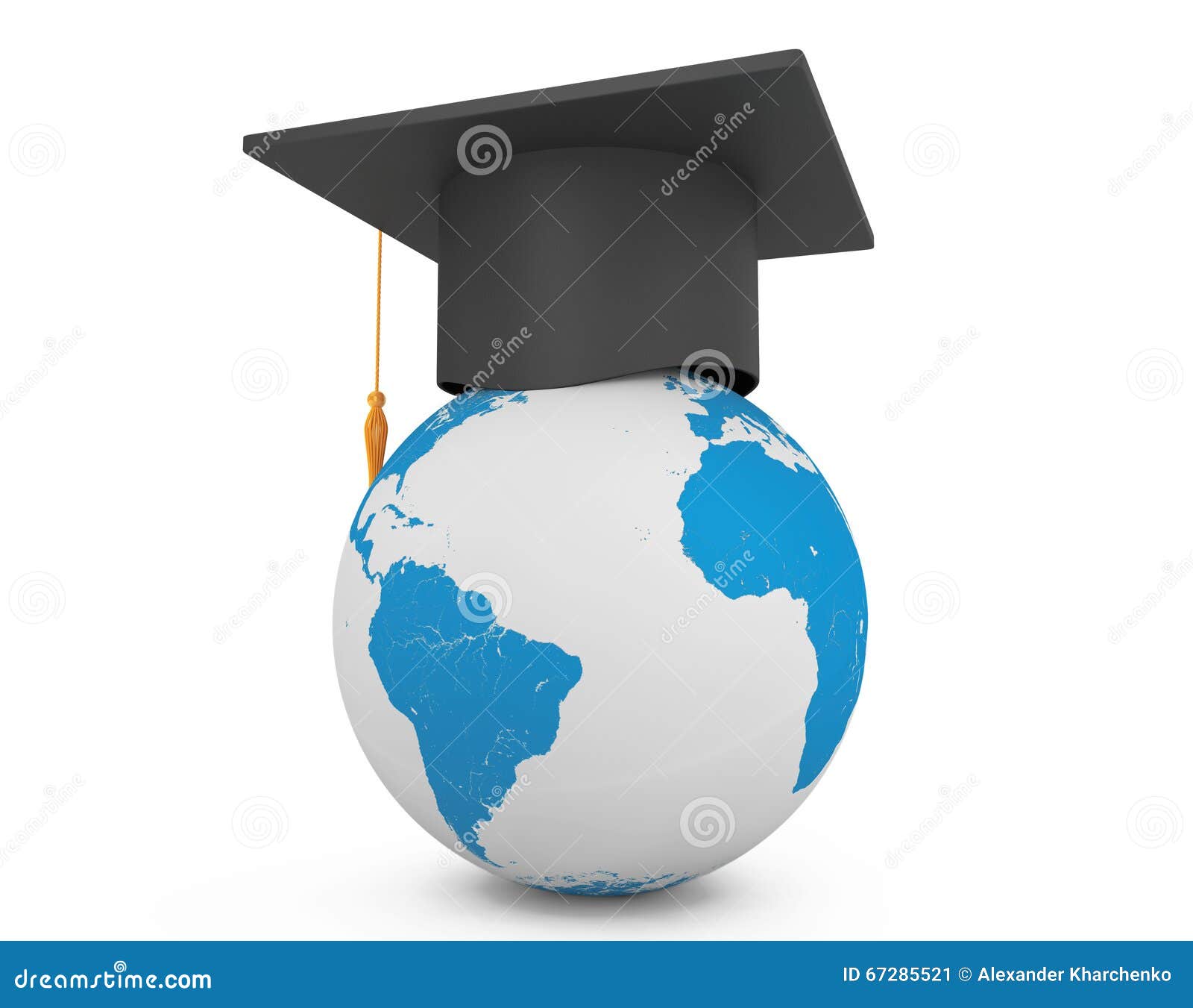Graduation Academic Cap with Earth Globe Stock Illustration ...