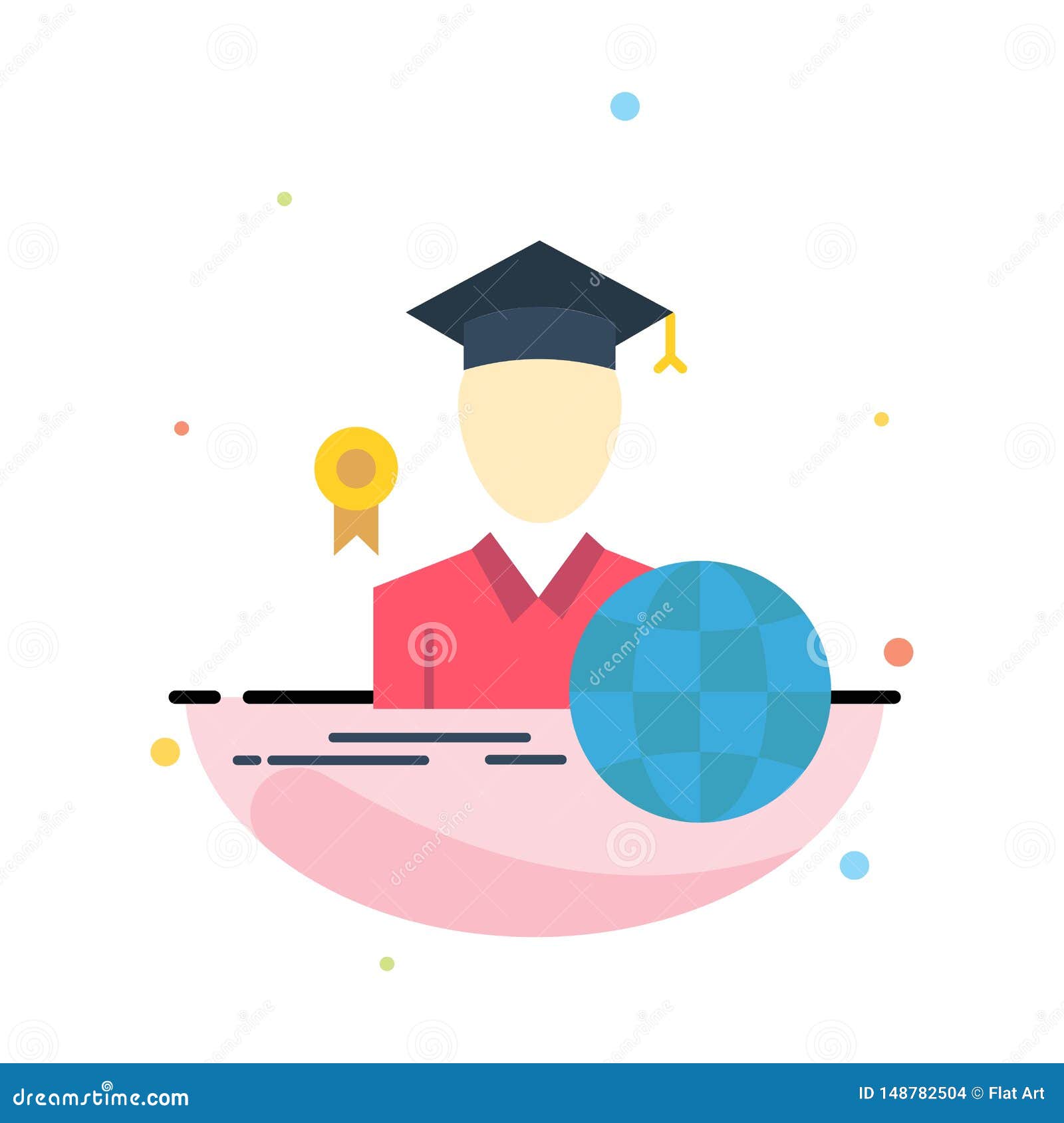 Two Color Scholar Girl Front Vector Icon From People Concept. Isolated ...
