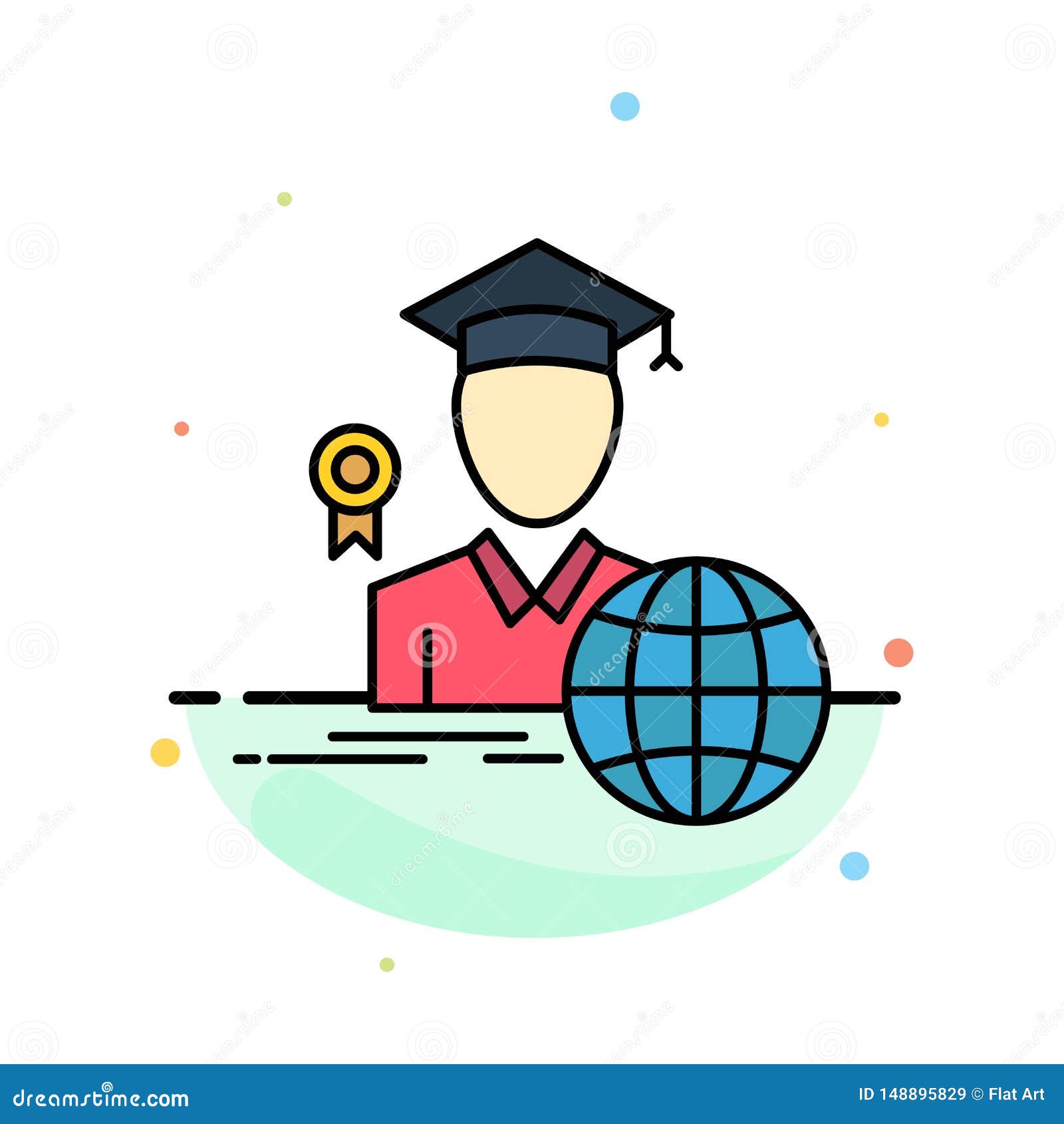 Two Color Scholar Girl Front Vector Icon From People Concept. Isolated ...