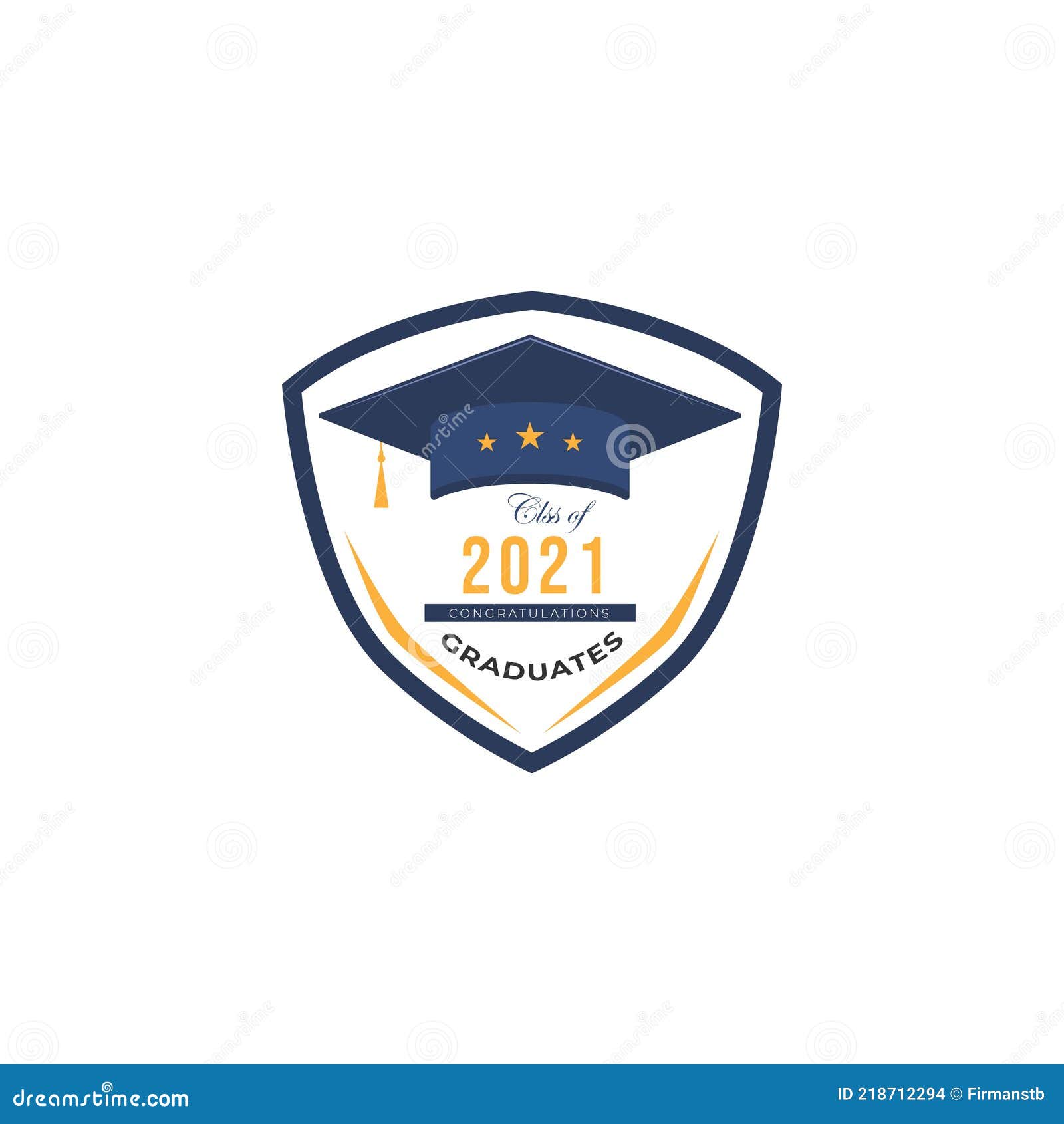 Graduation Badge Icon Logo Concept Vector Design Stock Vector ...