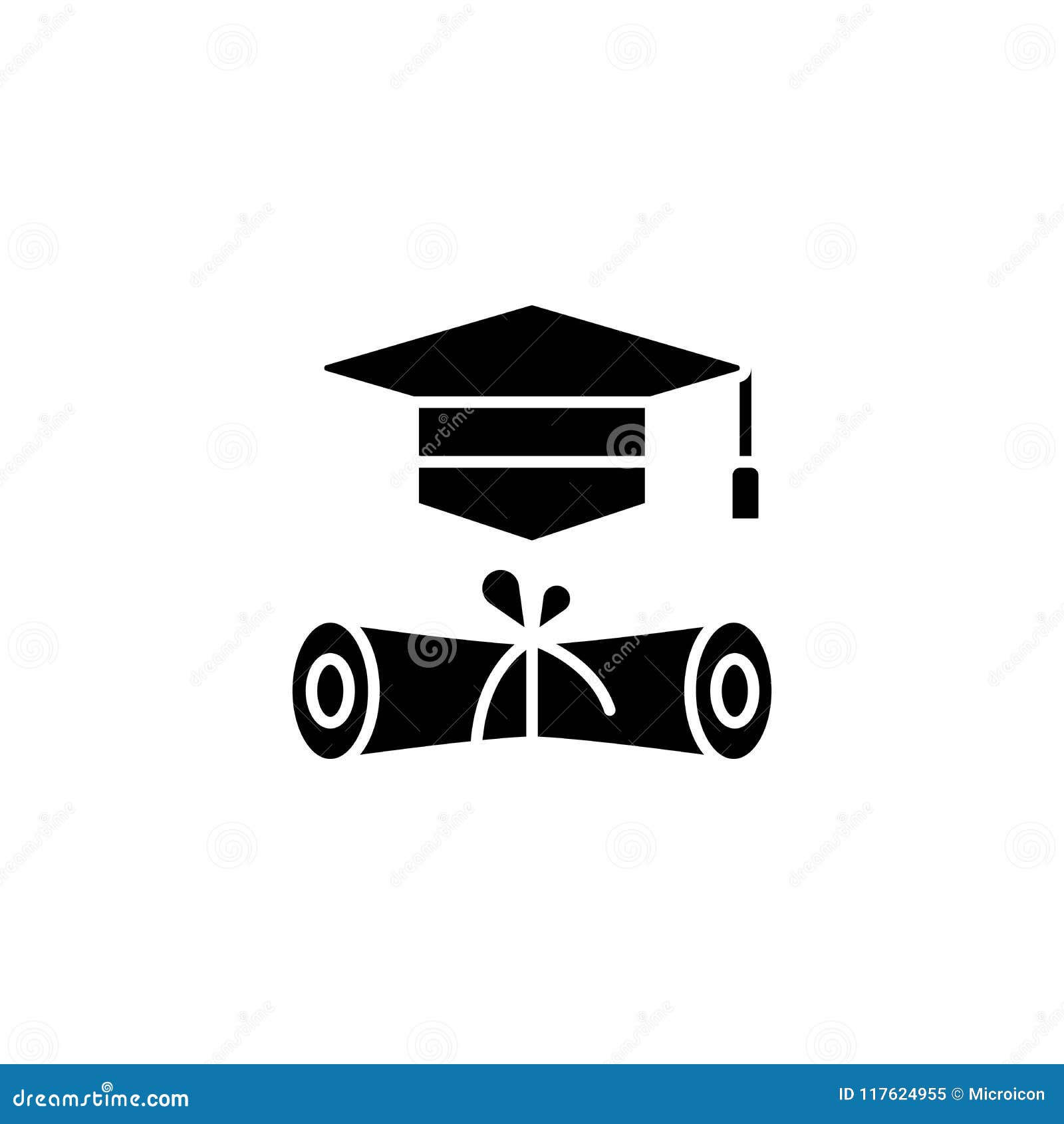 Graduation Black Icon Concept. Graduation Flat Vector Symbol, Sign ...