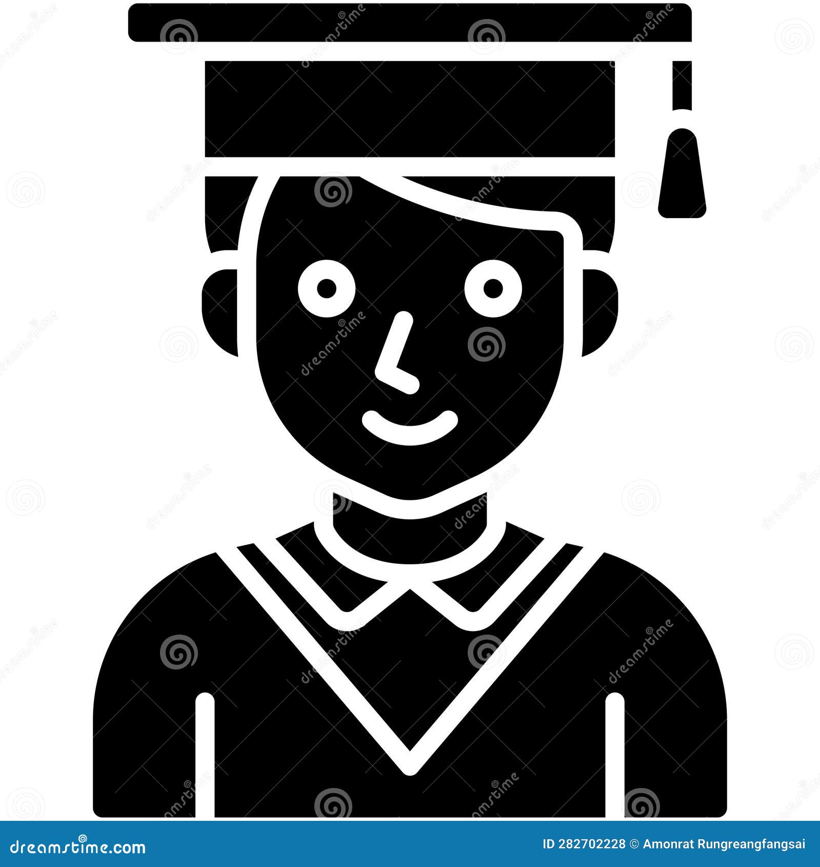 Graduation Boy Icon, High School Related Vector Illustration Stock ...
