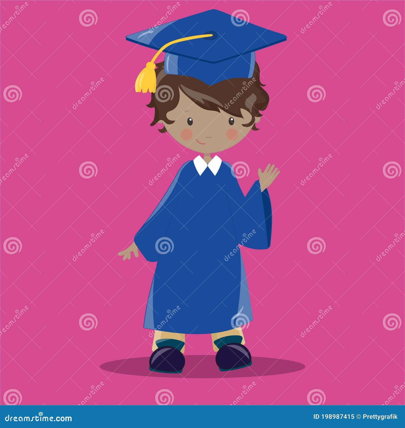 Graduation boys hand up 14 stock vector. Illustration of cartoon ...